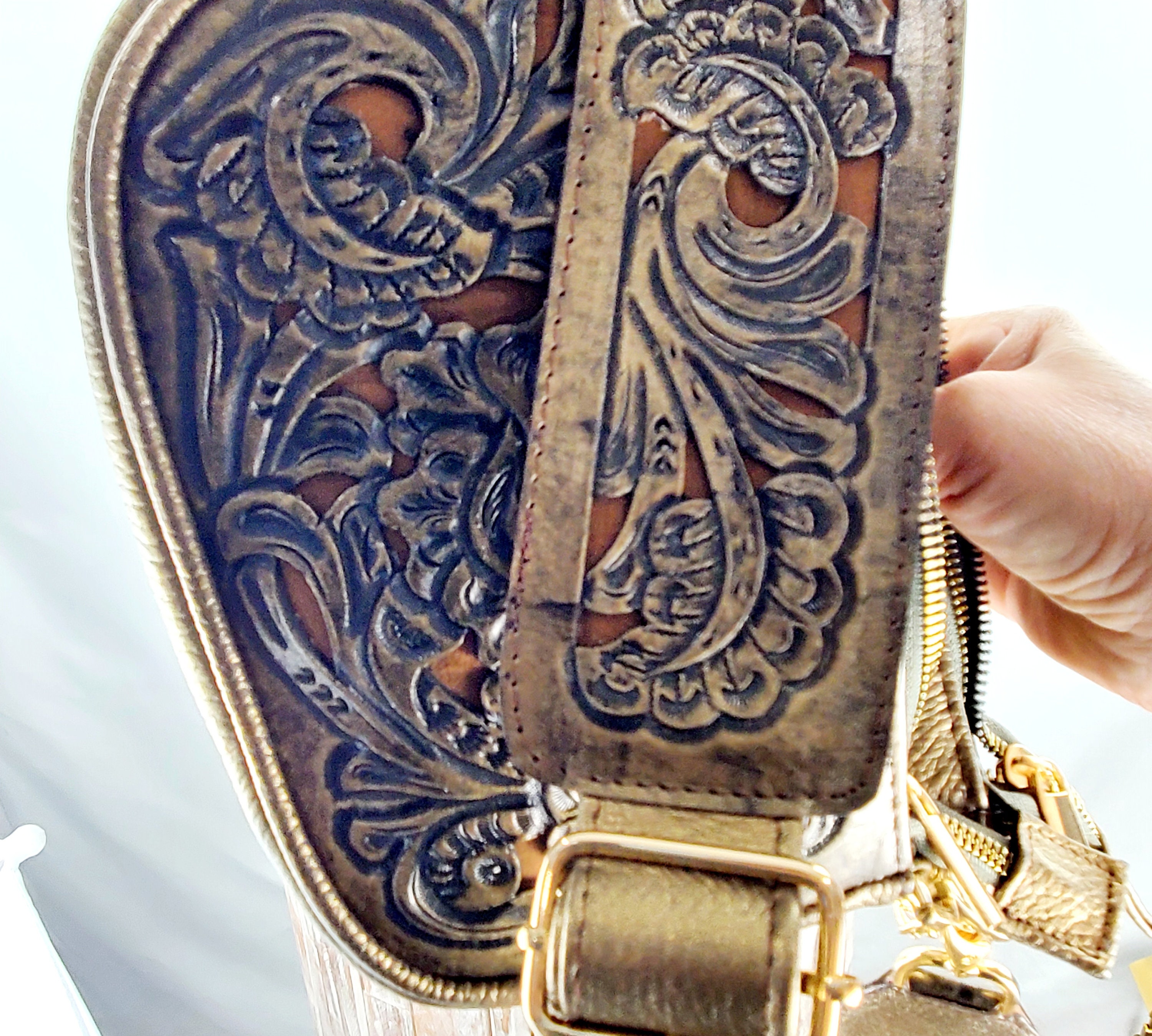 Mexican Purse Multi Pochette tooled Leather Crossbody High End ...