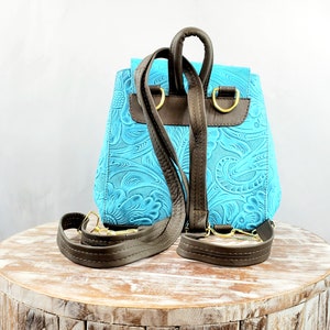 Leather Backpack Mexican Purse-mexican Tooled Handbag-crossbody-mochila ...