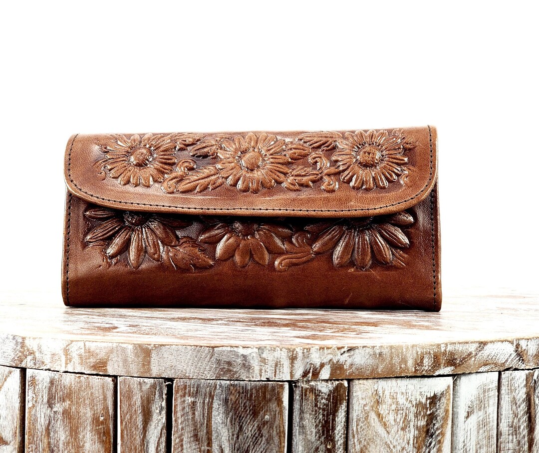 Mexican Leather Walle-hand Tooled Wallet-artisanal Wallet-cartera De ...