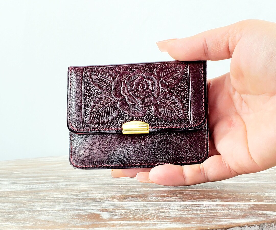 Mini Wallet Mirror-hand Tooled Wallet-woman Wallet-artisanal Mexican ...