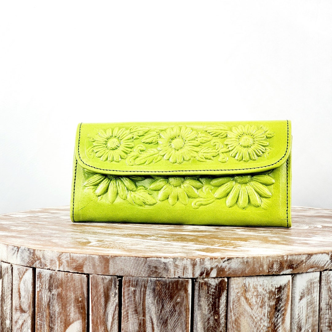 Mexican Leather Walle-hand Tooled Wallet-artisanal Wallet-cartera De ...