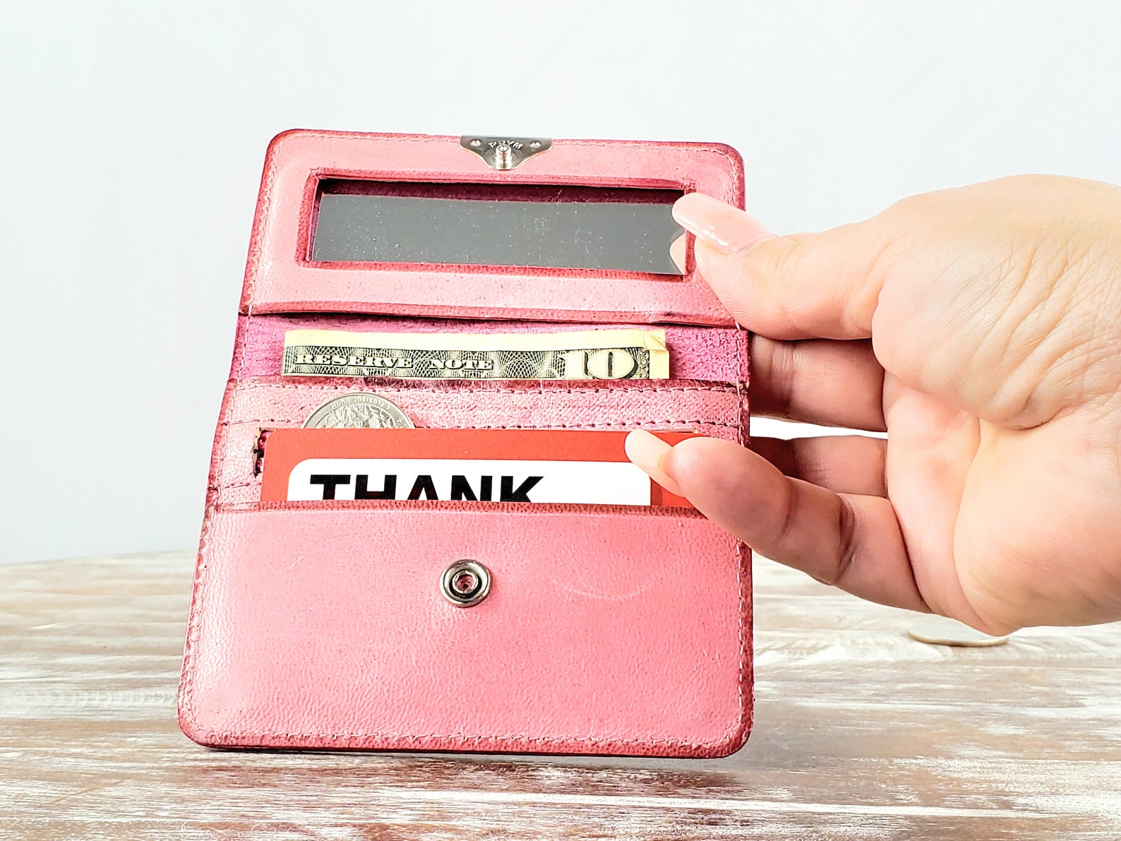 Mini Wallet Mirror-hand Tooled Wallet-woman Wallet-artisanal Mexican ...