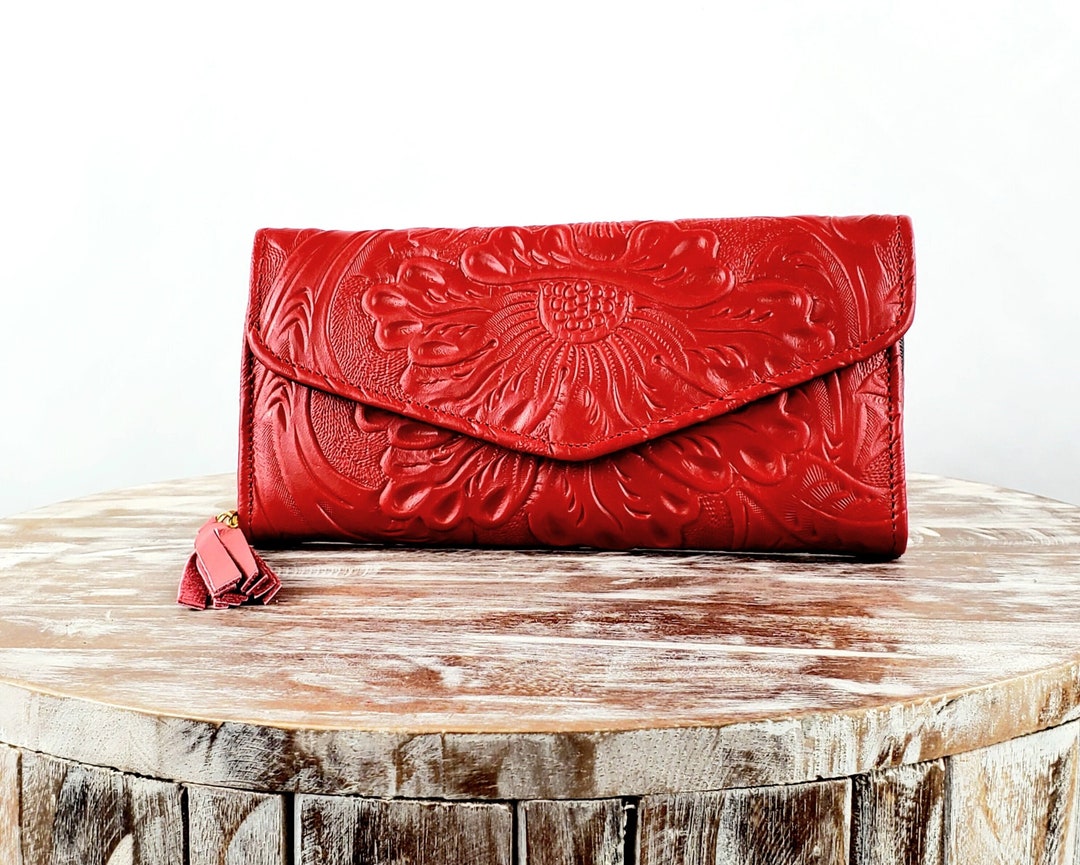 Mexican Leather Walle-hand Tooled Wallet-artisanal Wallet-cartera De ...