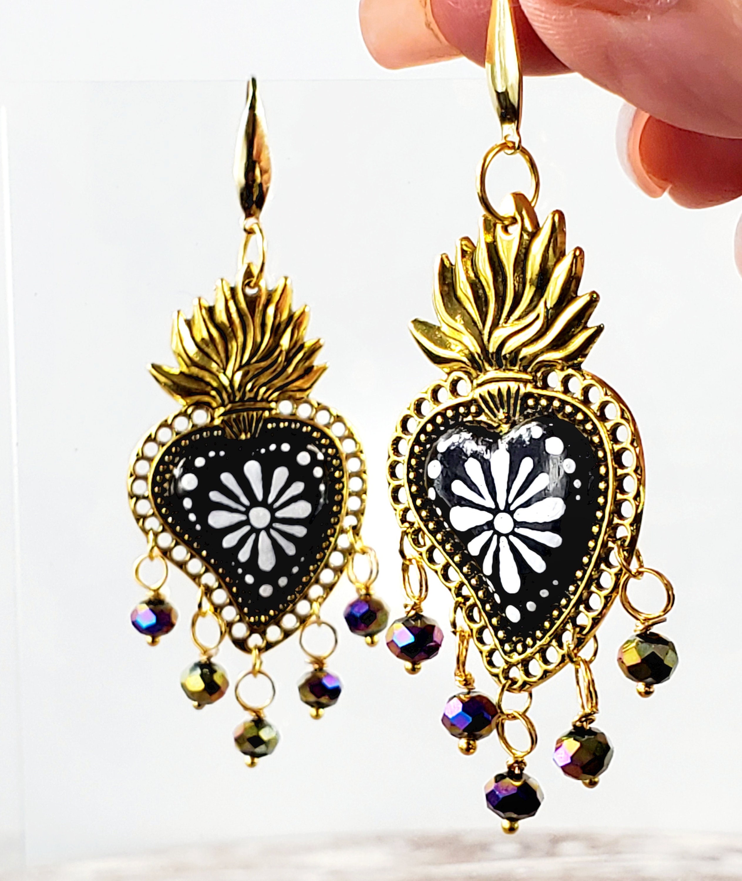 Mexican Earrings-talavera Style Mexican Earring-boho Earrings-hand ...