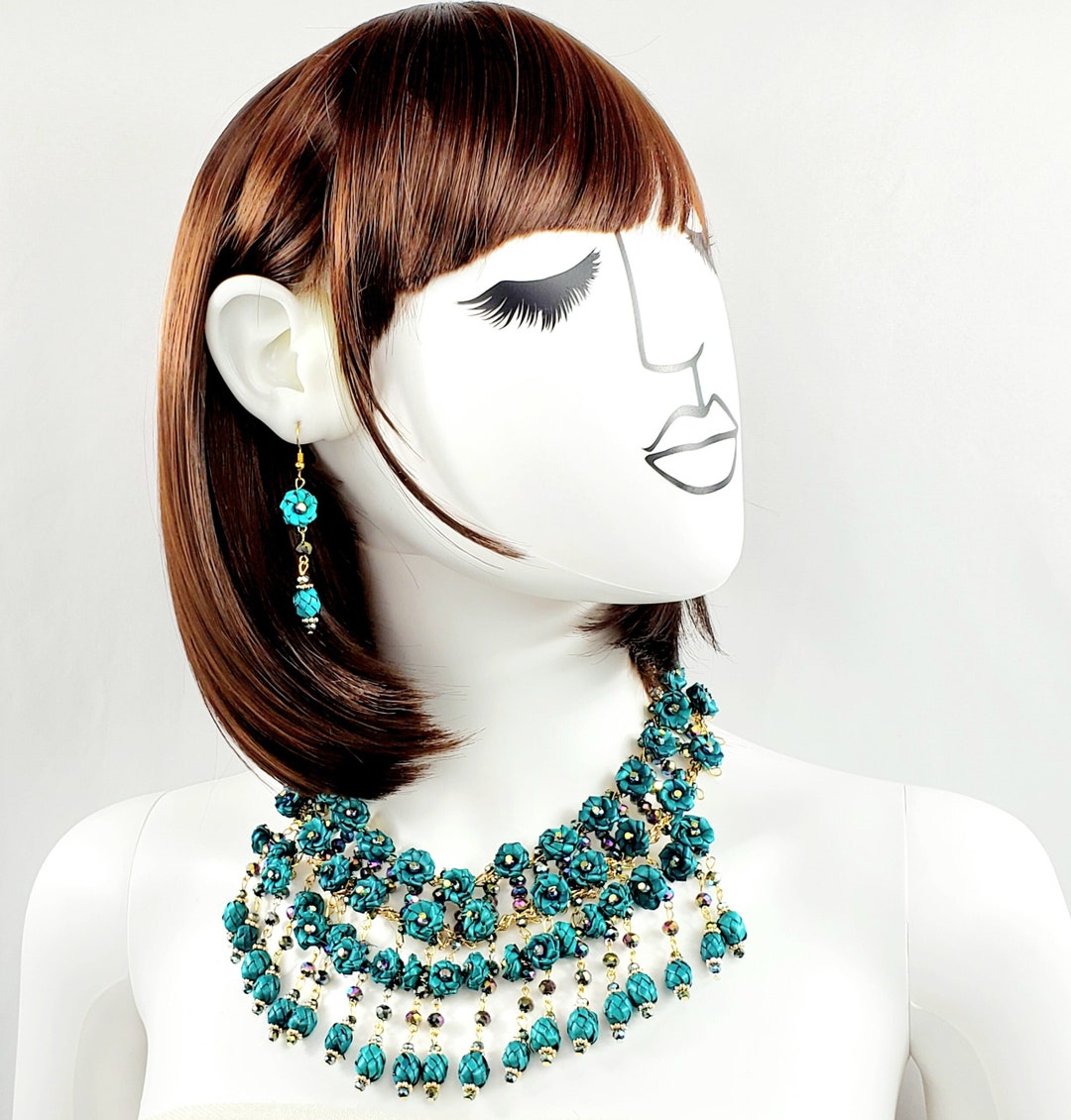 Mexican Handmade Jewelry Set-mexican Necklace and Earrings-palm Leaf ...