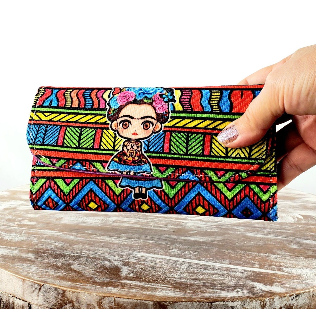 Handmade Wallet-artisanal Wallet-frida's Mexican Wallet-jute-cartera De ...