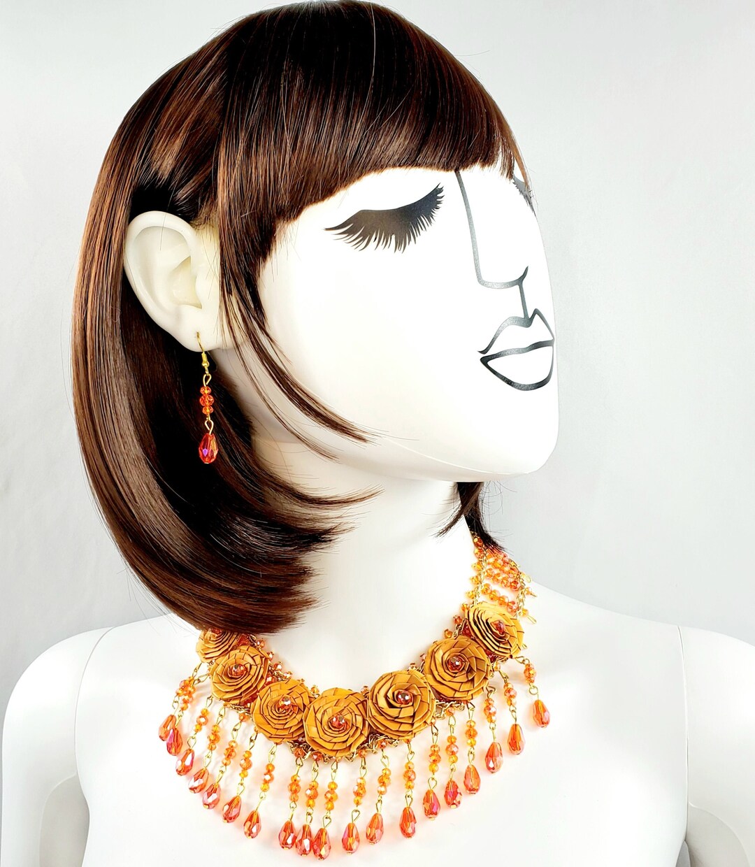 Mexican Handmade Jewelry Set-mexican Necklace and Earrings-palm Leaf ...