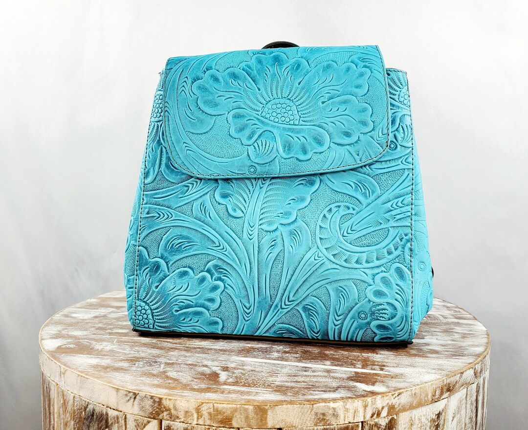 Leather Backpack Mexican Purse-mexican Tooled Handbag-crossbody-mochila ...