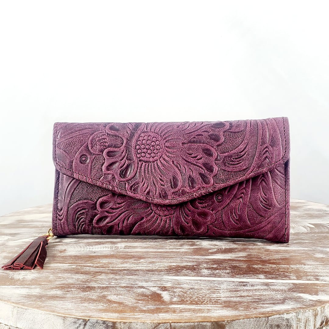 Mexican Leather Walle-hand Tooled Wallet-artisanal Wallet-cartera De ...