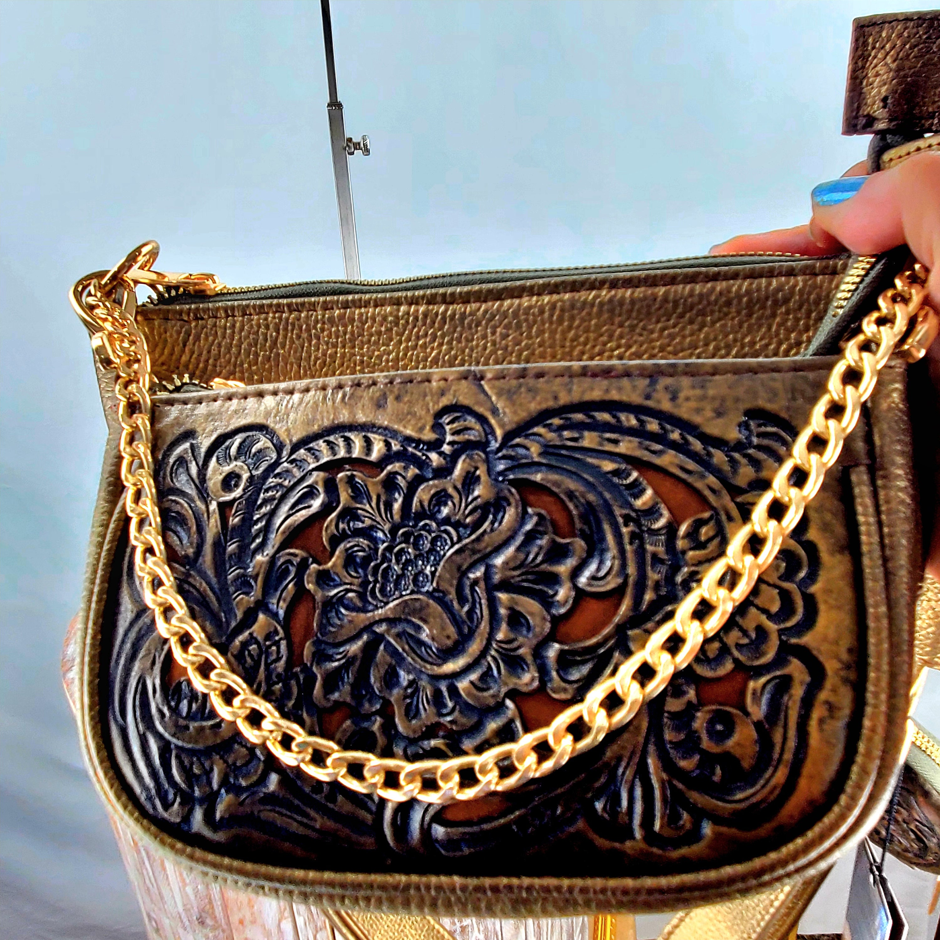 Mexican Purse Multi Pochette tooled Leather Crossbody High End ...