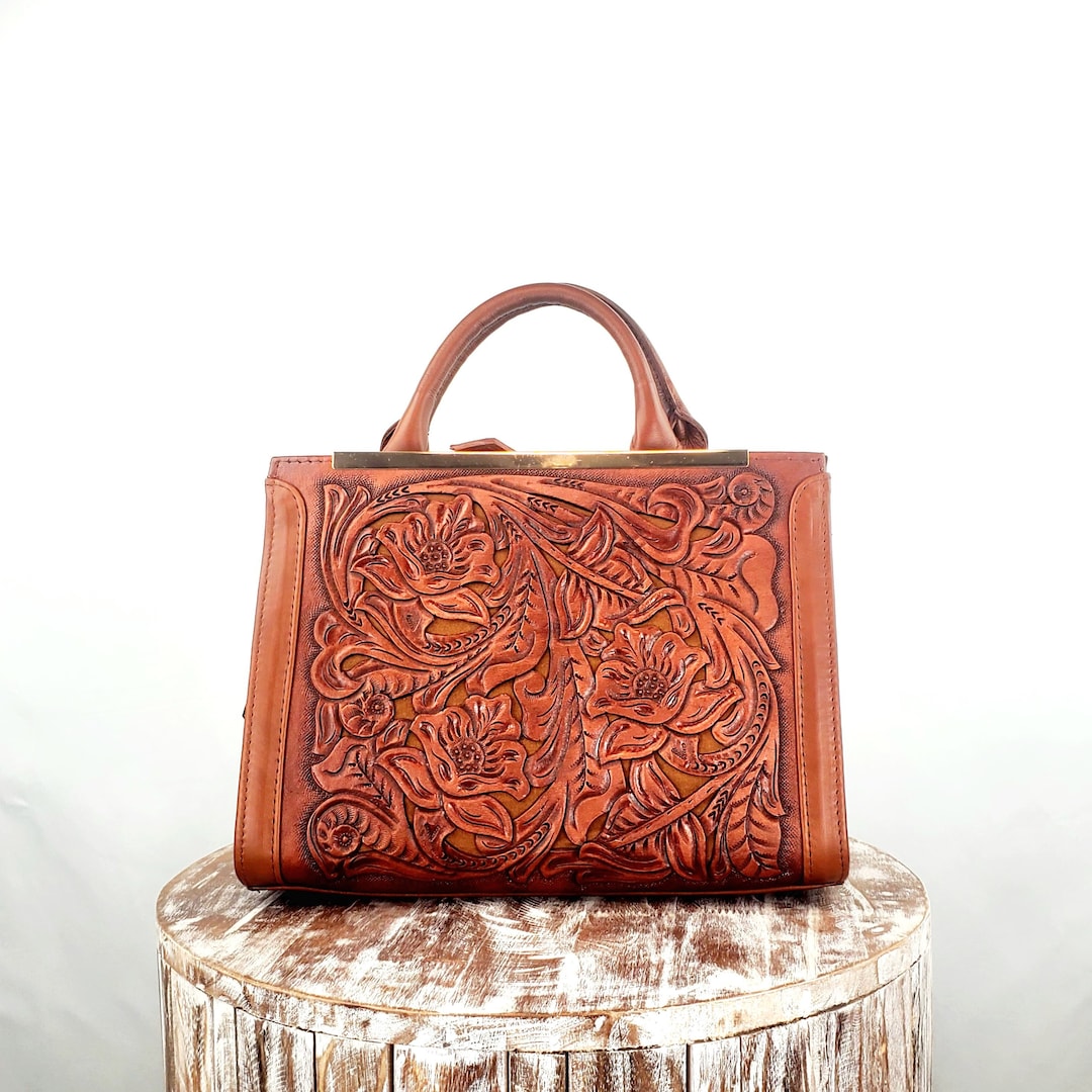 Leather Handbag- Tooled Leather Crossbody- Mexican Purse- High End ...