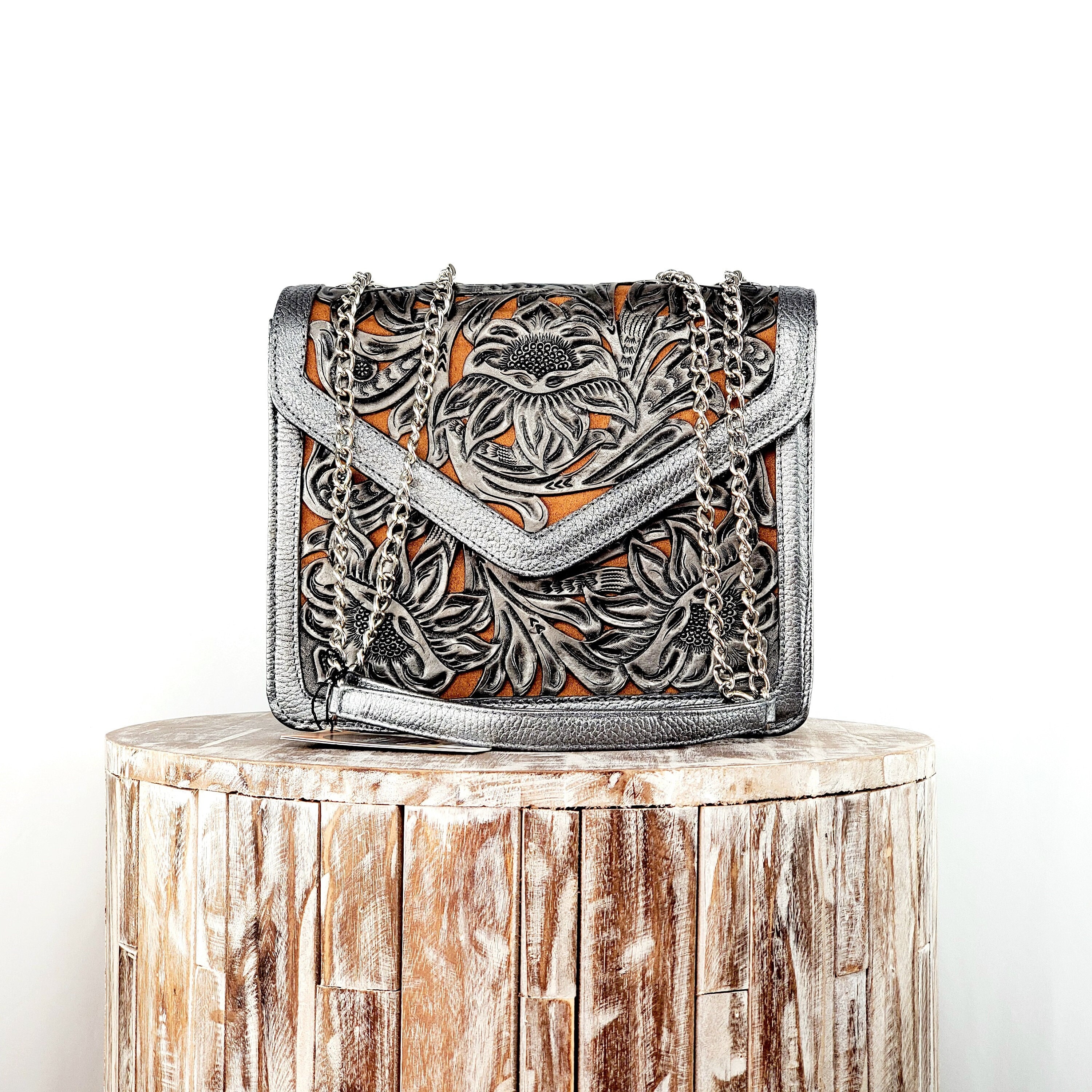 Mexican Purse-envelope Handbag-tooled Leather Crossbody- High End ...