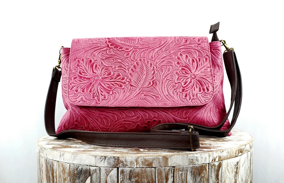 Tooled Mexican Hand Bag- Artisanal Purse- Mexican Purse- Leather ...