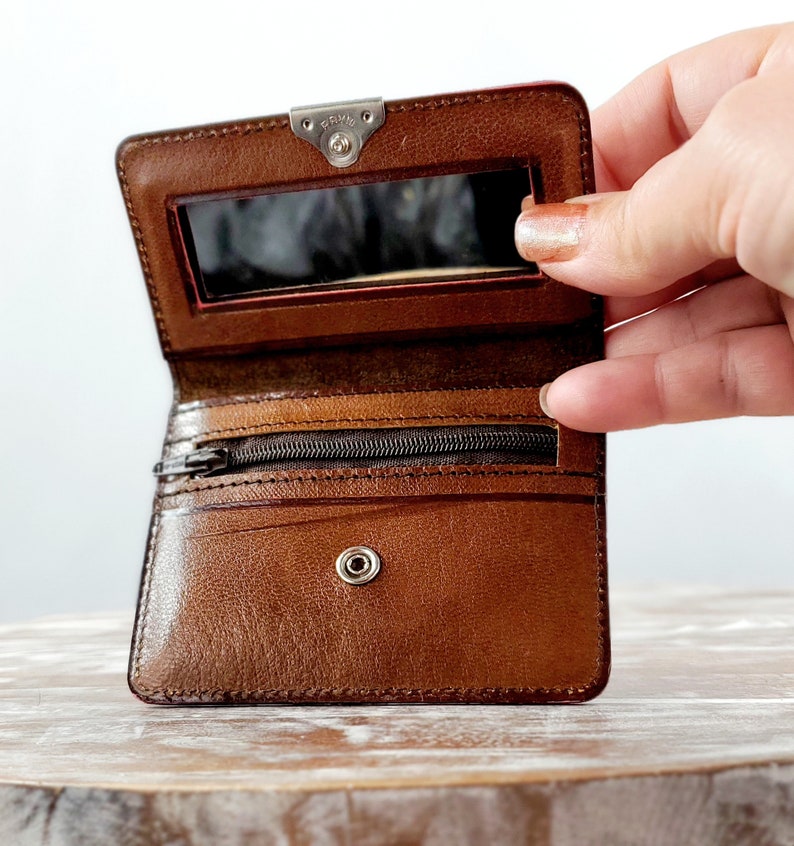 Mini Wallet Mirror-hand Tooled Wallet-woman Wallet-artisanal Mexican ...