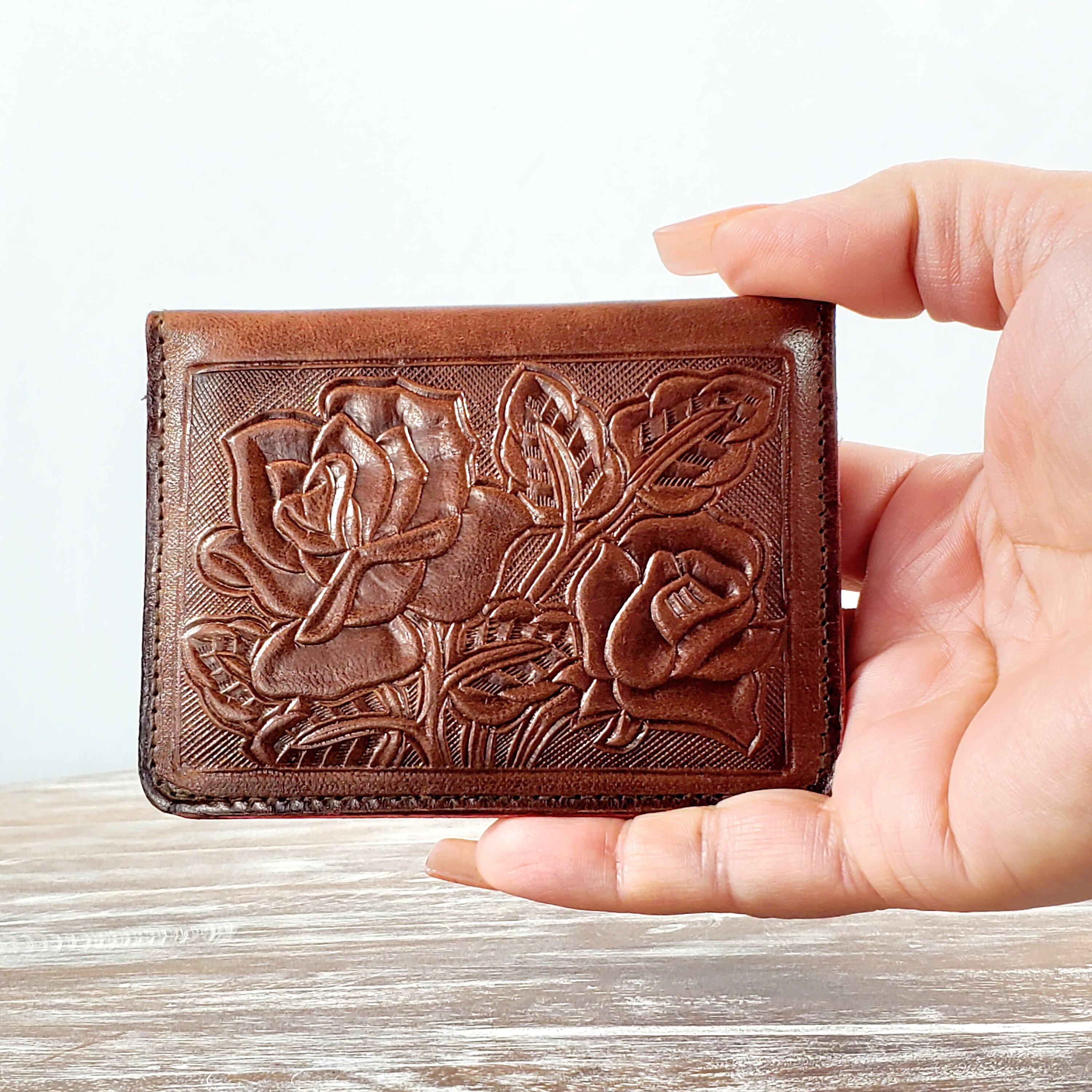 Mini Wallet Mirror-hand Tooled Wallet-woman Wallet-artisanal Mexican ...