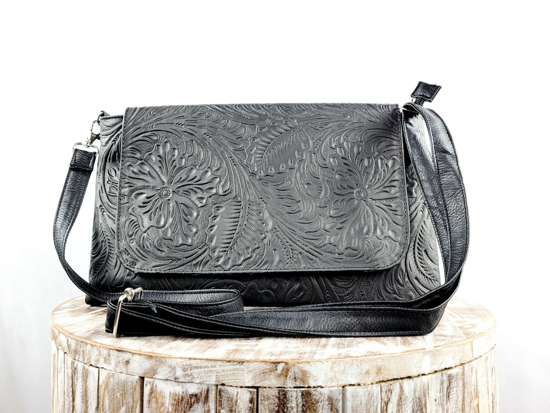 Tooled Mexican Hand Bag- Artisanal Purse- Mexican Purse- Leather ...