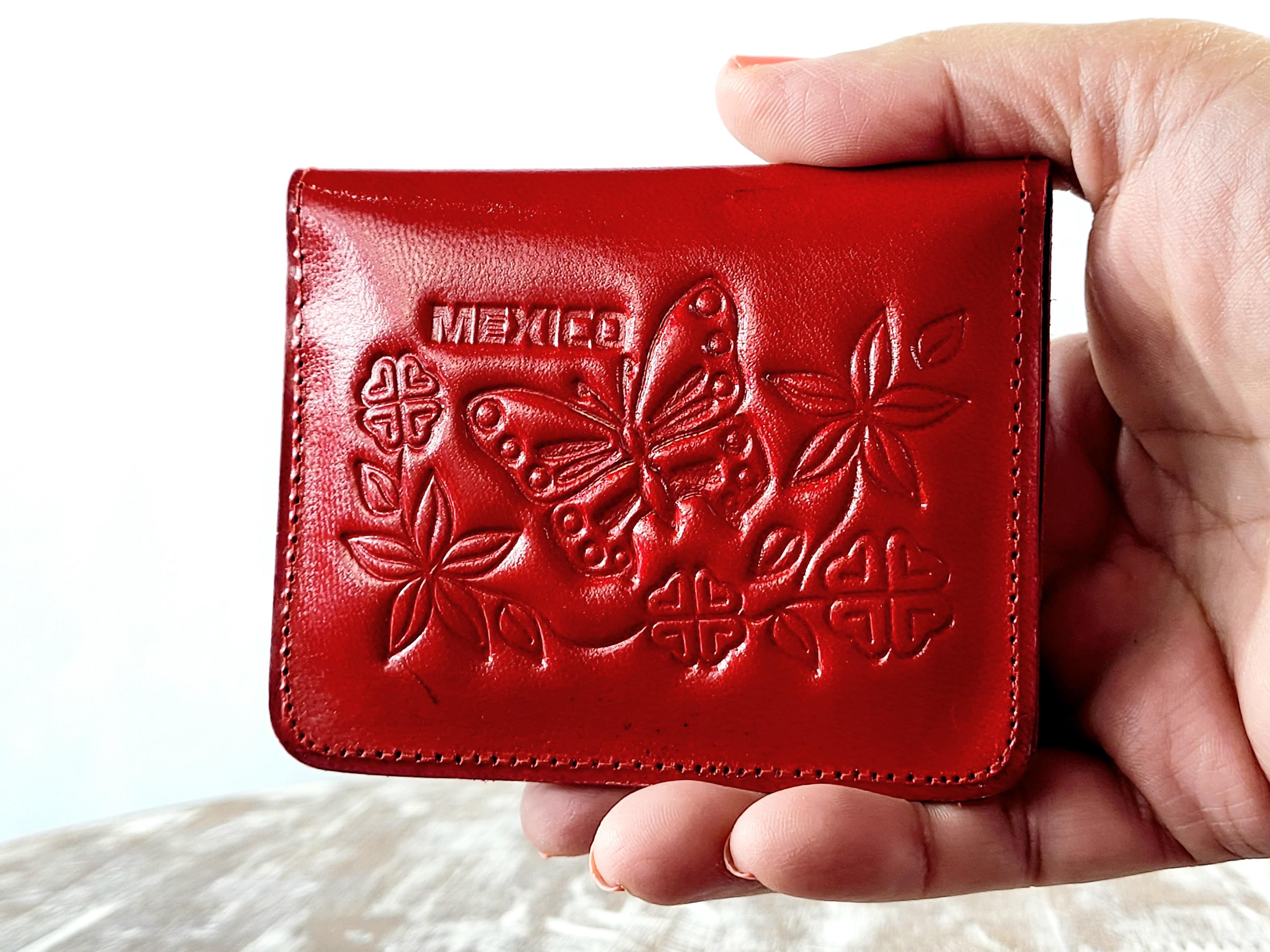Leather ID Wallet-hand Tooled Wallet-woman Wallet-artisanal Mexican ...