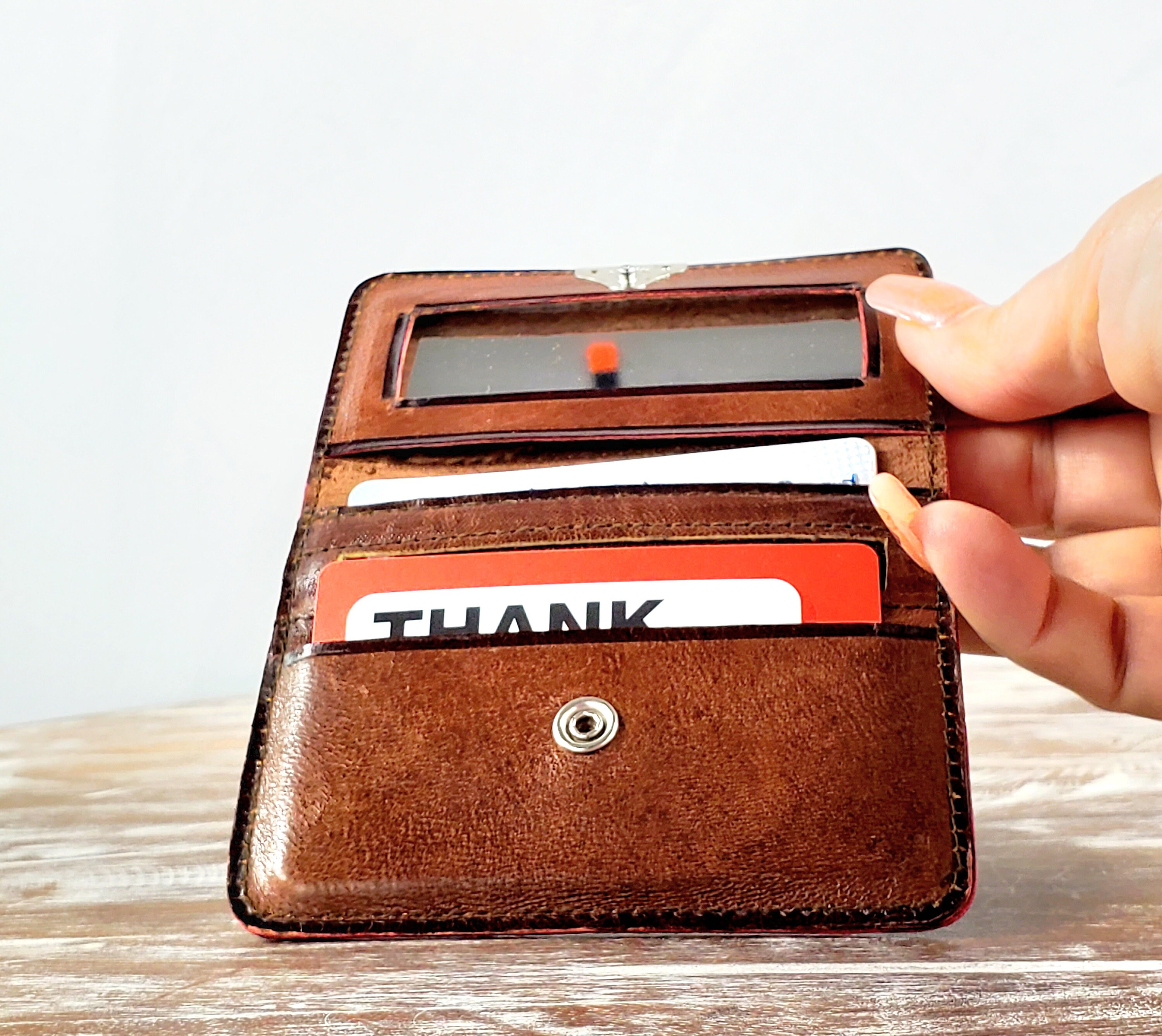 Mini Wallet Mirror-hand Tooled Wallet-woman Wallet-artisanal Mexican ...