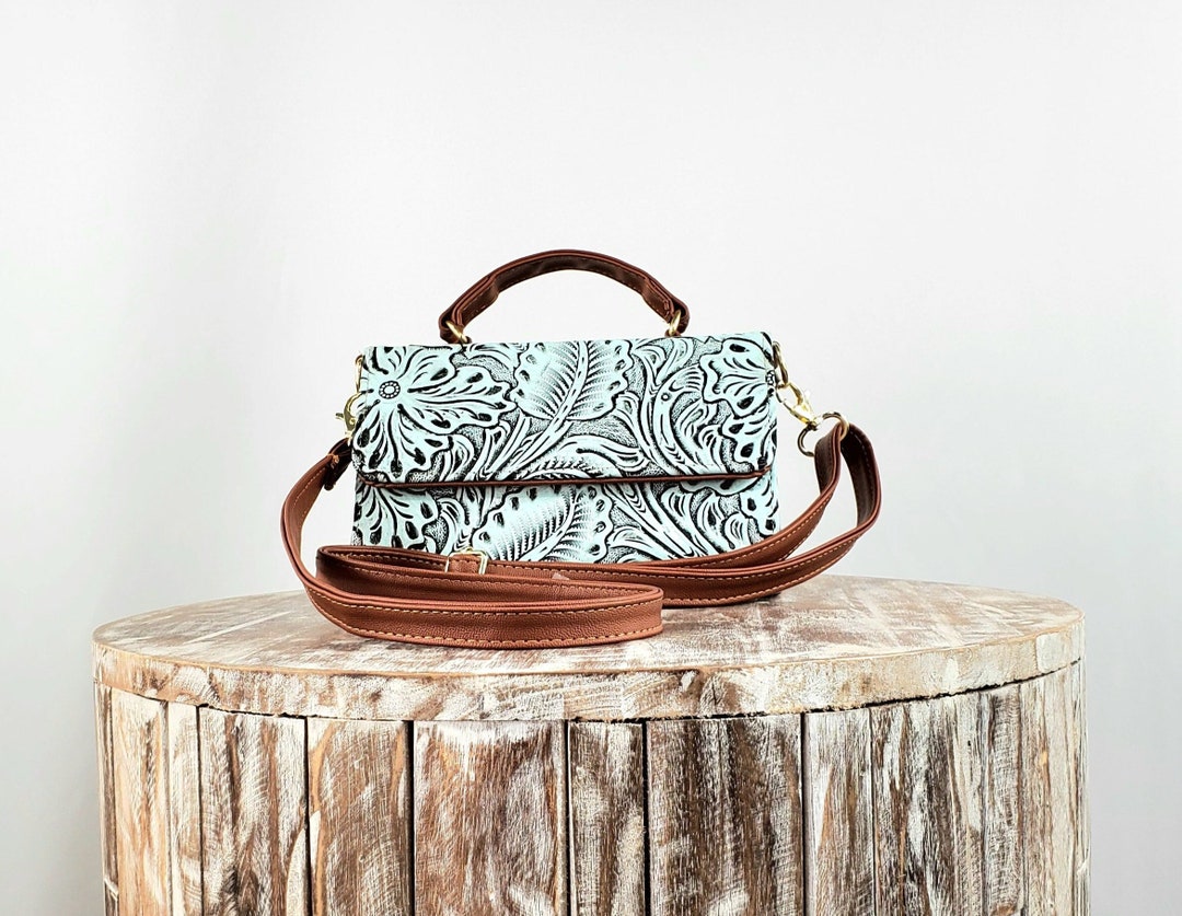 Mexican Purse- Tooled Mexican Hand Bag- Artisanal Purse- Leather ...