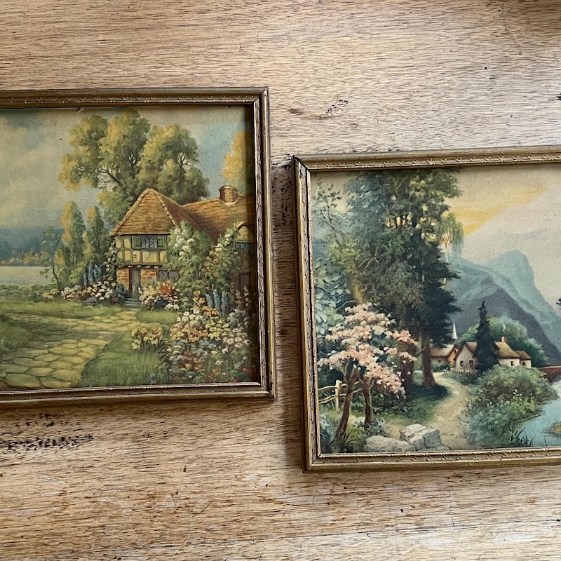 Cottage Lithograph - Etsy UK