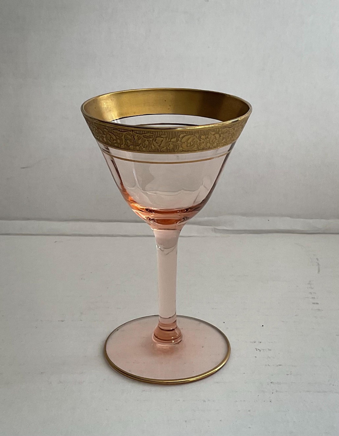 Rambler Rose Pink Stem Cordial by Tiffin - Etsy