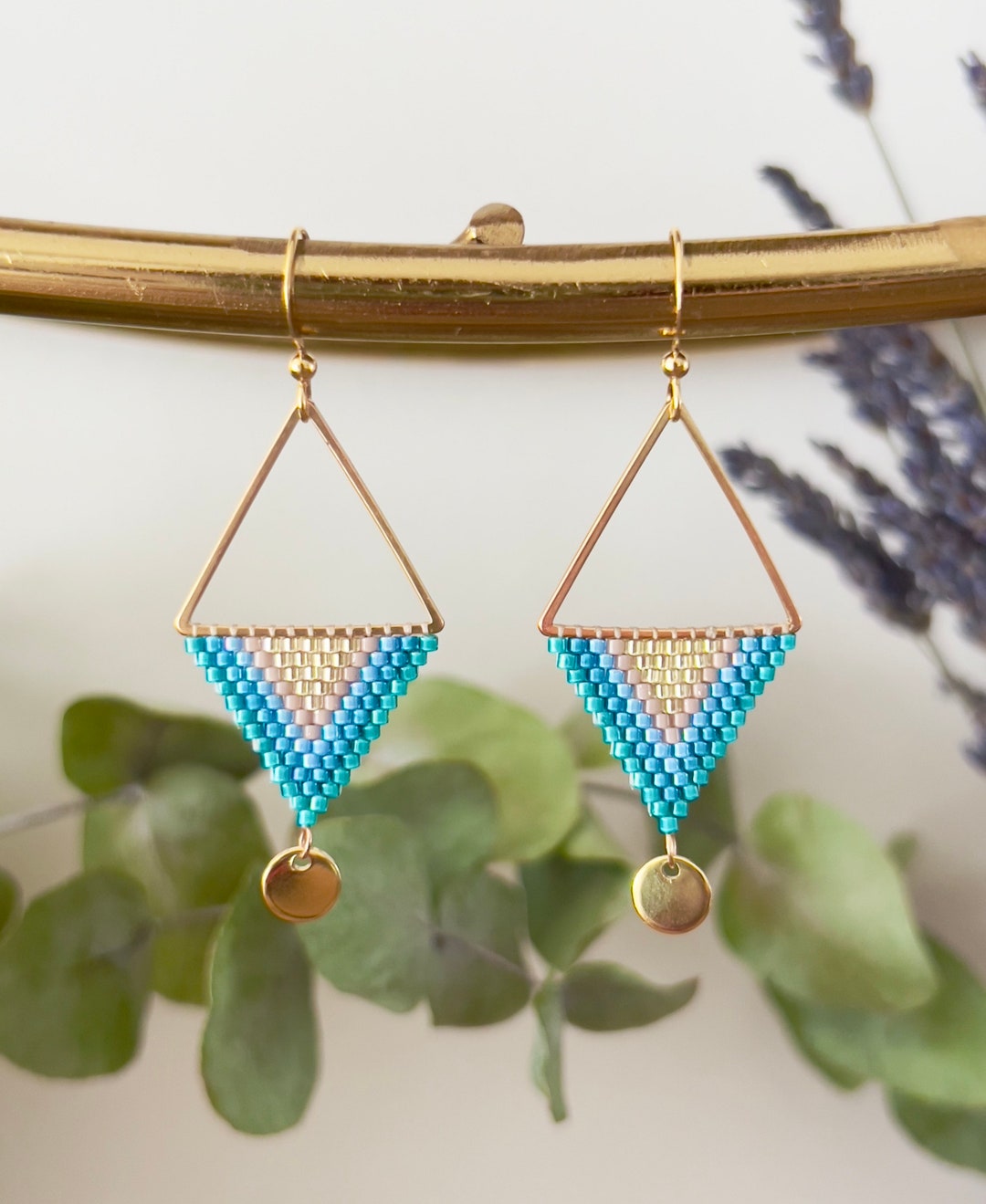 Woven / Beaded Diamond Earrings Miyuki Délicas 11/0 - Etsy