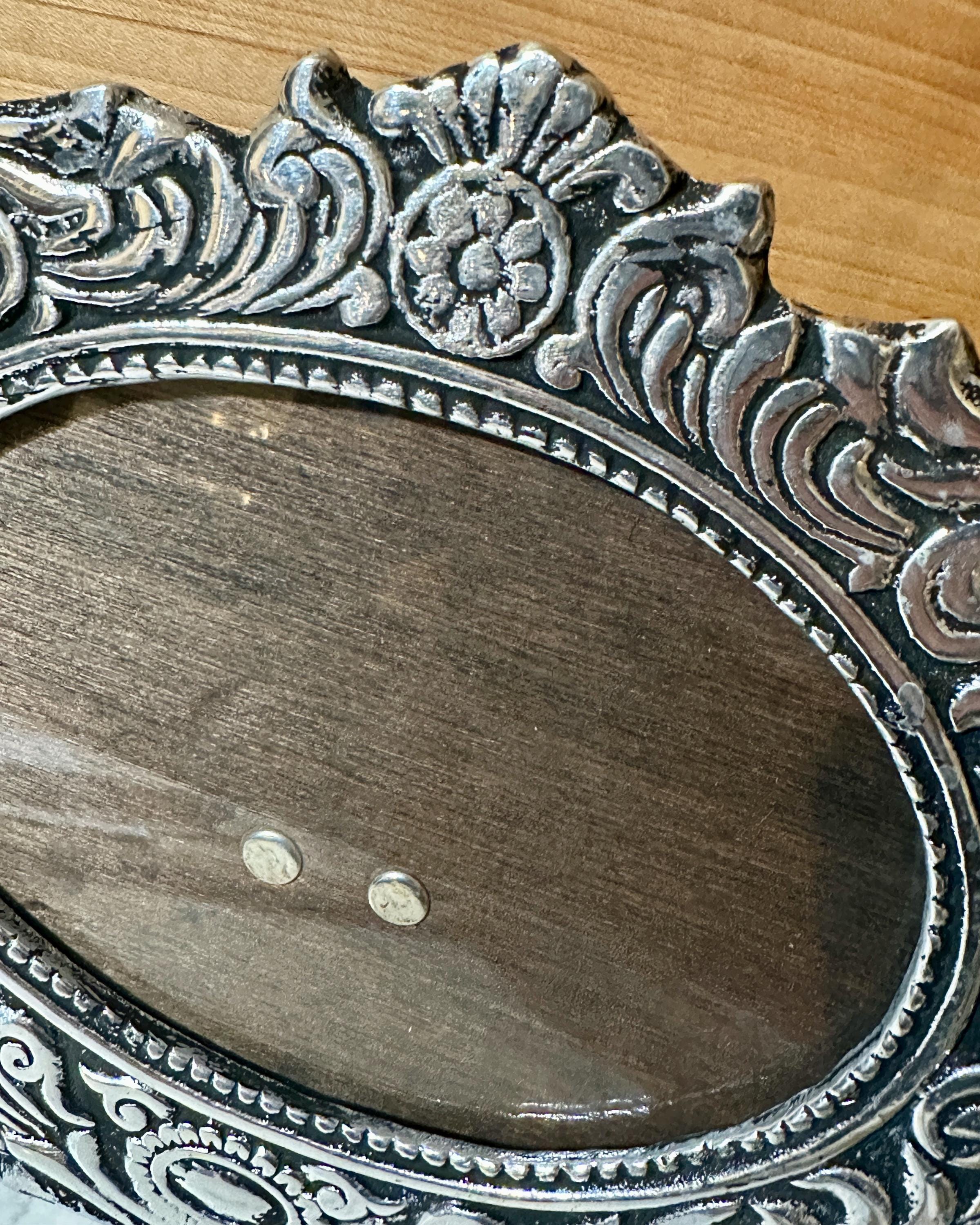 Vintage Solid Pewter Picture Frame W Glass & Wood Backing - Made in ...