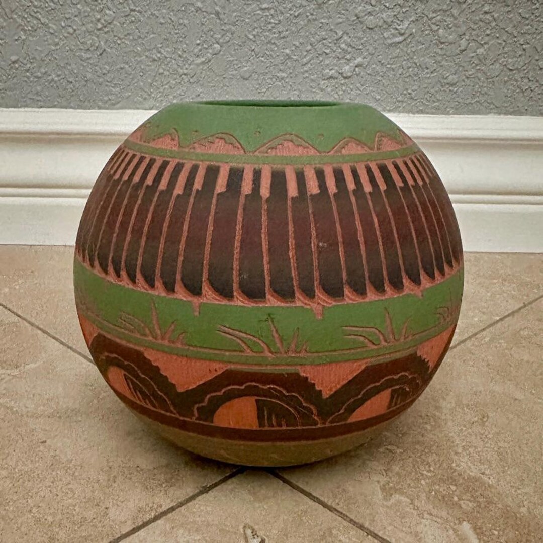 Vintage Native American Pottery Vase: Signed J Hayes Ceremonial Pot - Etsy