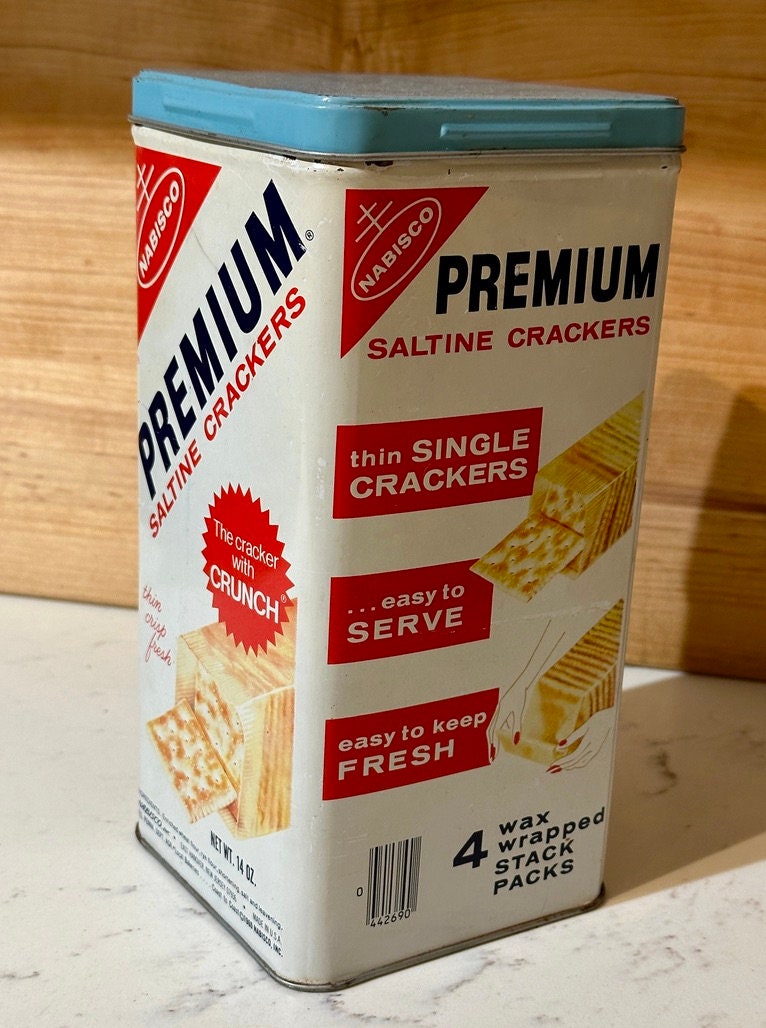 Vintage 1969 Nabisco Saltine Cracker Tin: Americana Kitchen Storage ...