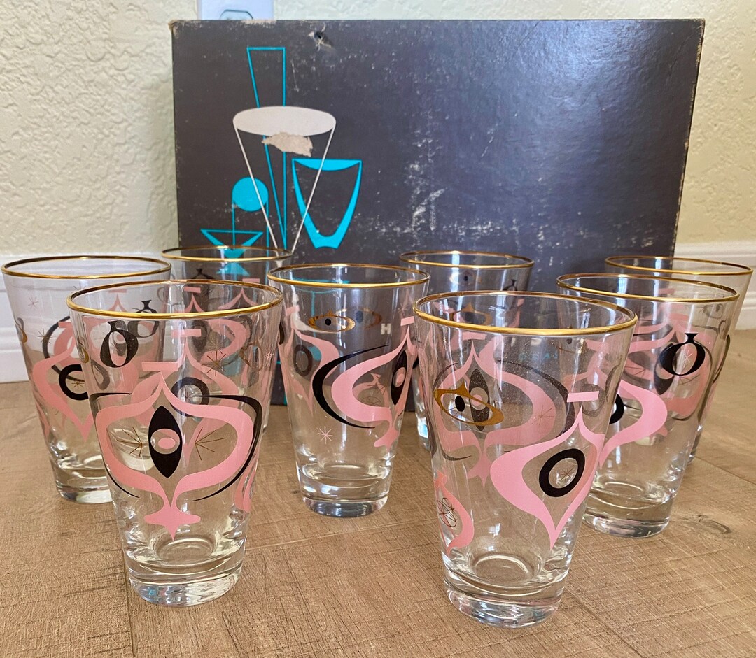RARE 1960s Set of 8 Libbey Bar Glasses Seville 12 Oz Tumblers in ...