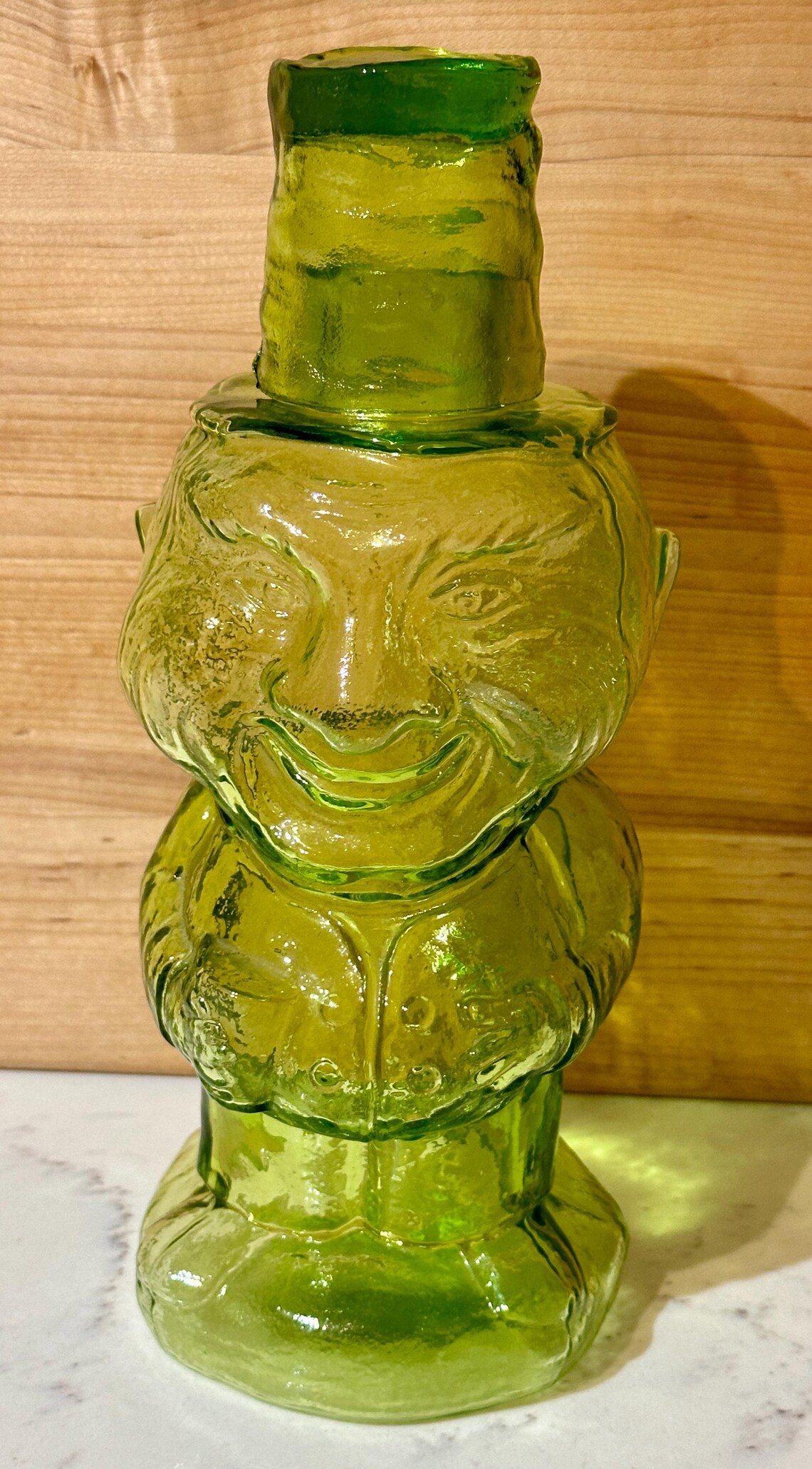 Vintage Indiana Glass Tiara Old Man Mountaineer troll / Gnome Decanter ...