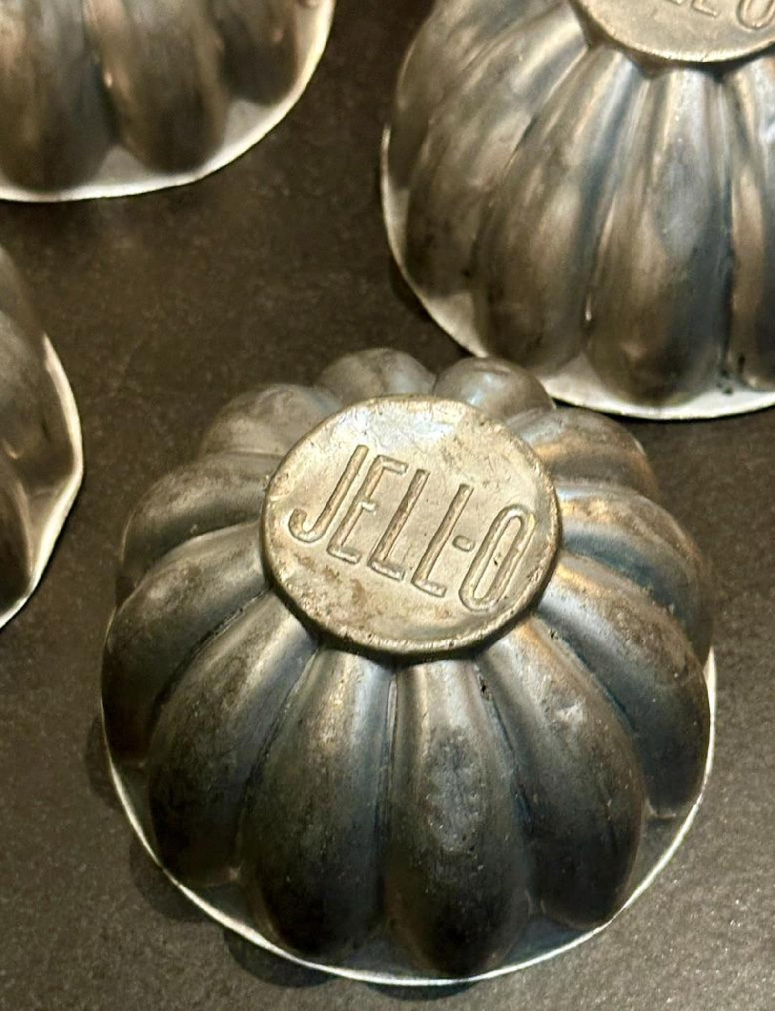 Vintage 1950s Aluminum "jell-o" Dessert Molds Cups Scalloped & Fluted ...