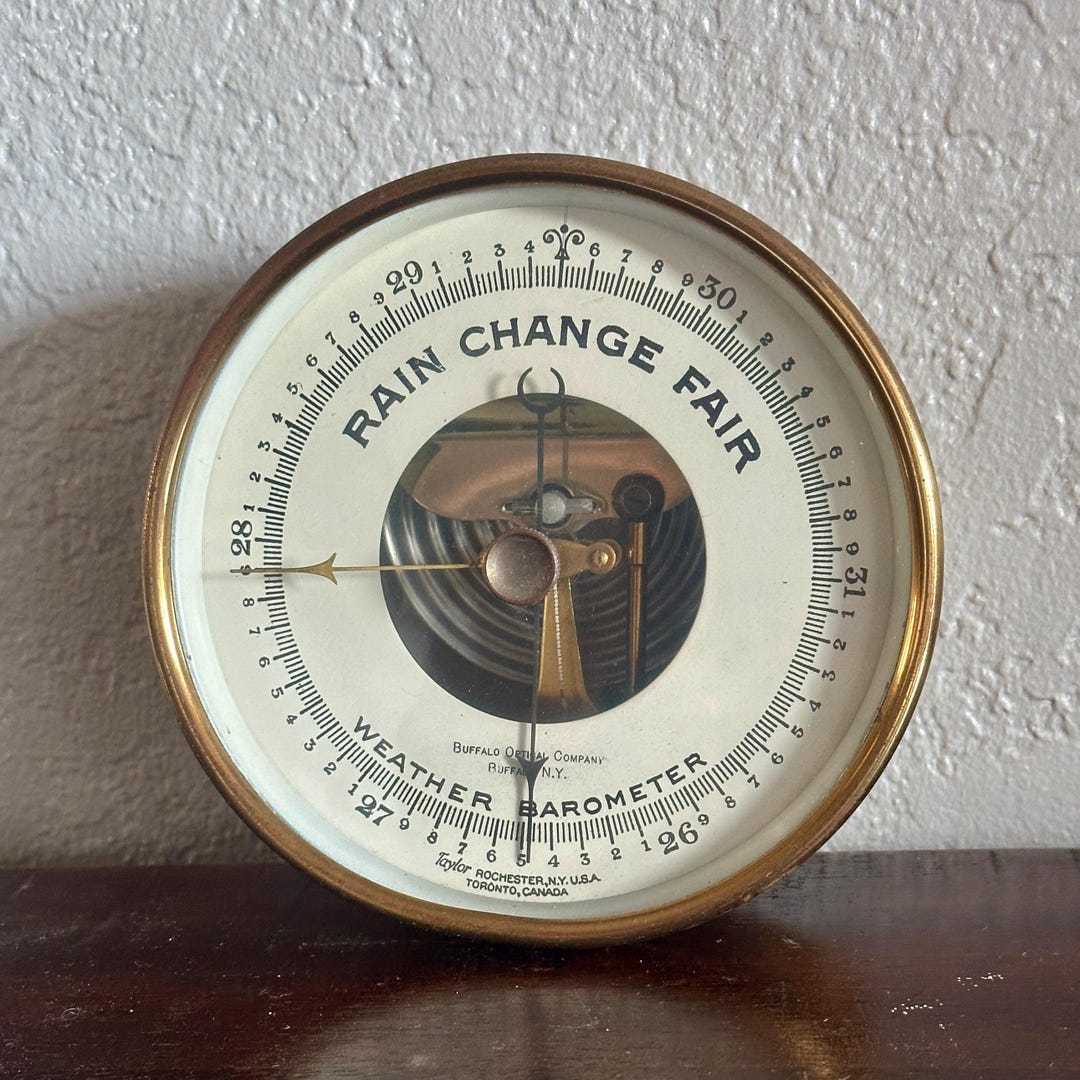 Vintage Brass Taylor Barometer: Nautical Coastal Decor, Made in USA - Etsy