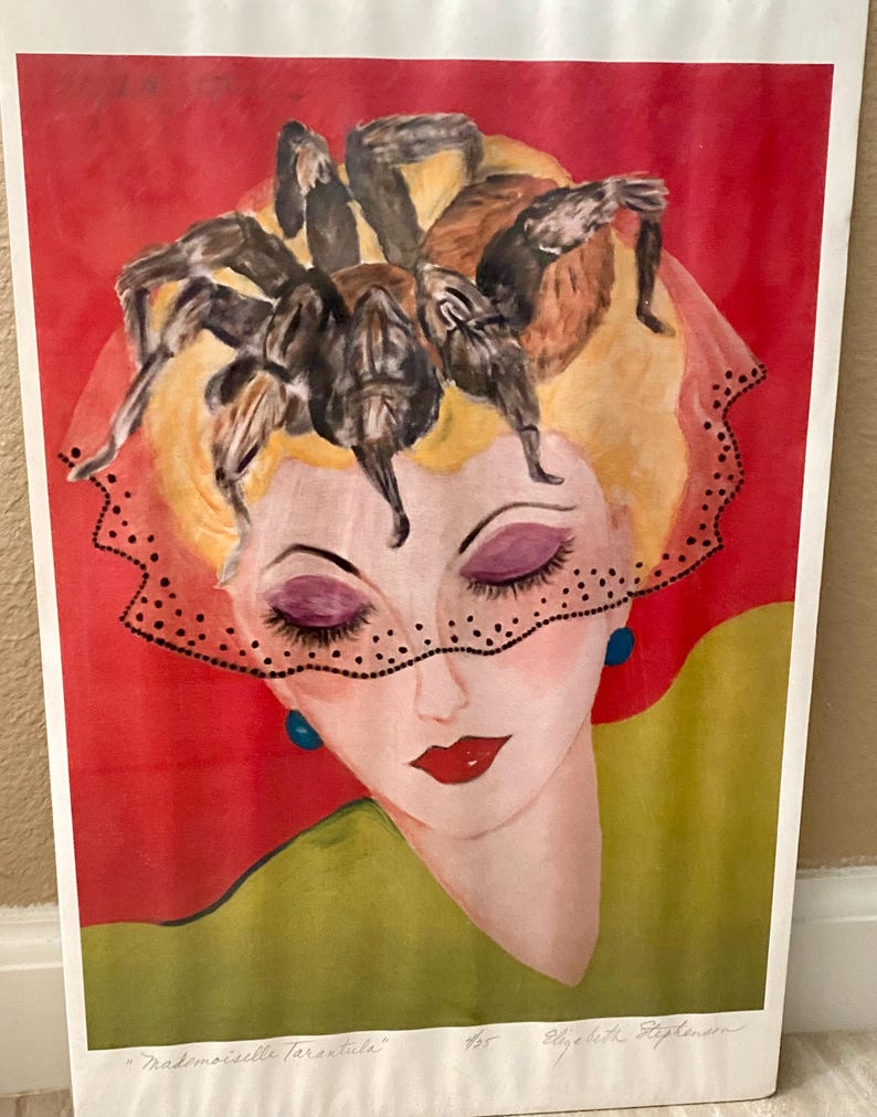 Vintage Surrealist Spider Goddess Print: Signed Lithograph by Edith ...