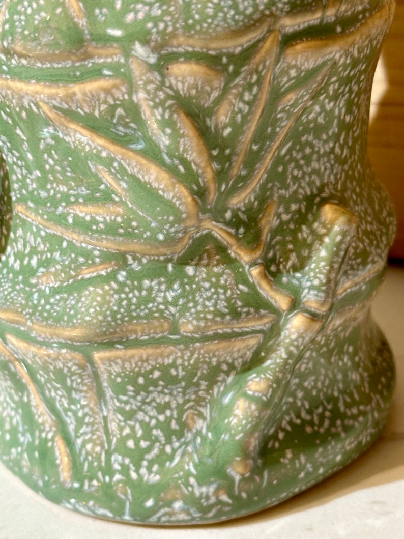 Vintage 1970s Studio Pottery Vessel Mug / Grog W/raised Bamboo Design ...