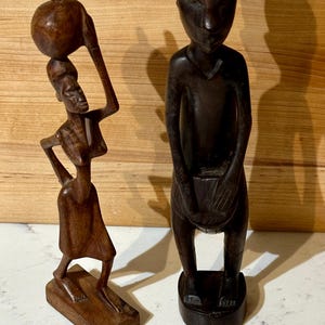 Vintage African Carved Wood Figurines / Sculptures Carvings / Statues ...