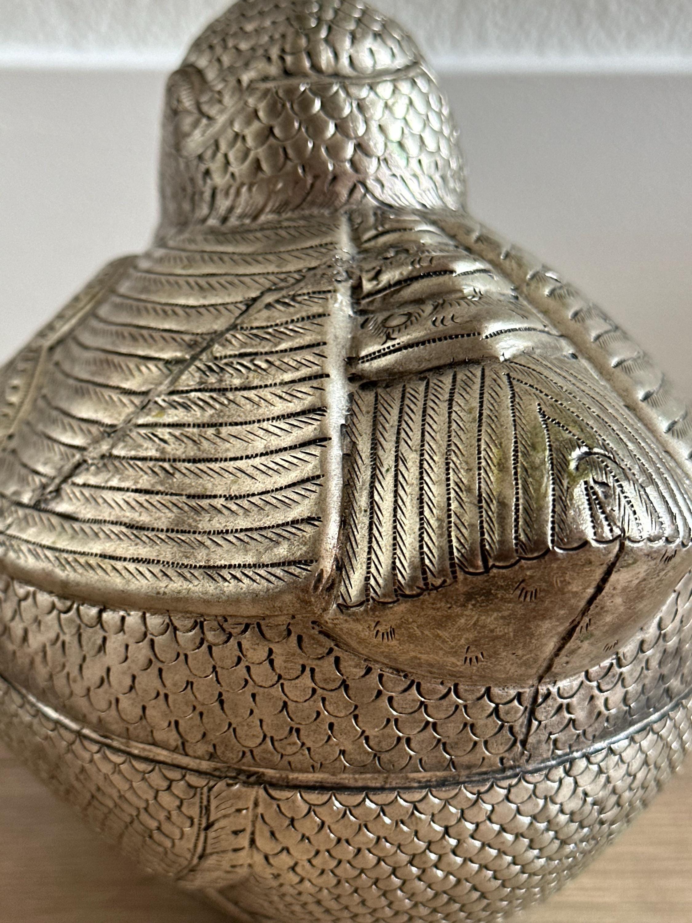 Vintage Hand Forged Sterling Silver Bird Ceremonial Wedding Trinket Box ...