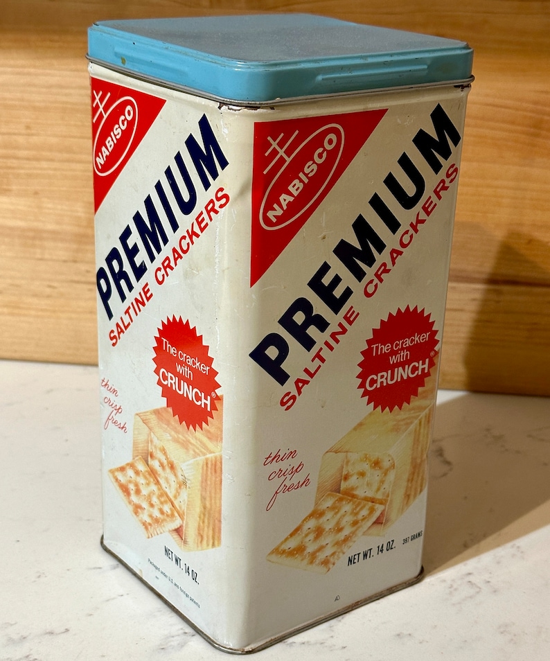 Vintage 1969 Nabisco Saltine Cracker Tin: Americana Kitchen Storage ...