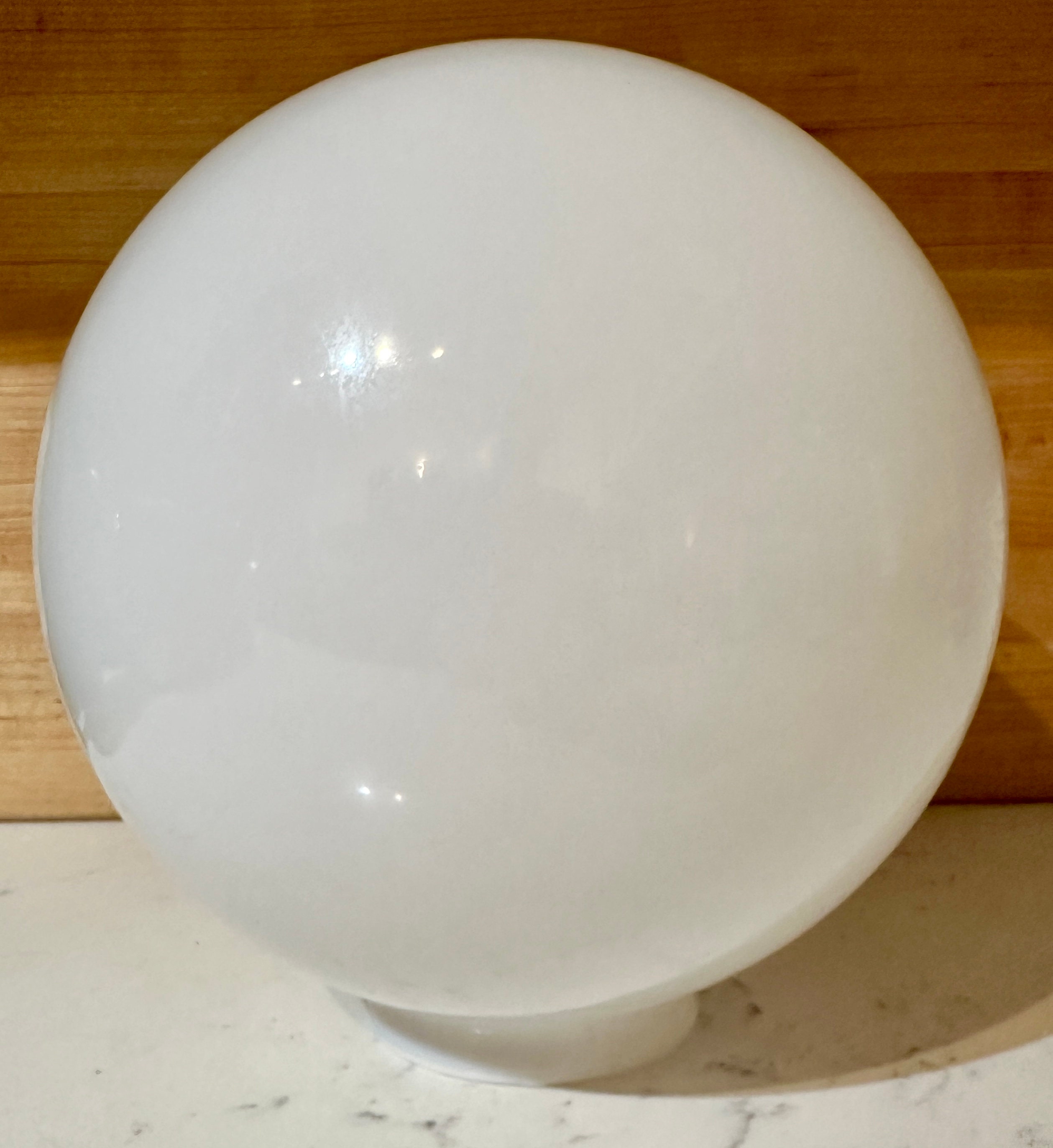 Vintage White Glass Globe Shade: Handblown Mid-century Lighting - Etsy