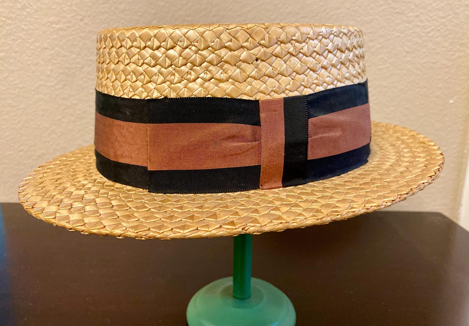 Antique 1920s Italian Straw Boater Hat - Size 7 1/4 - Etsy