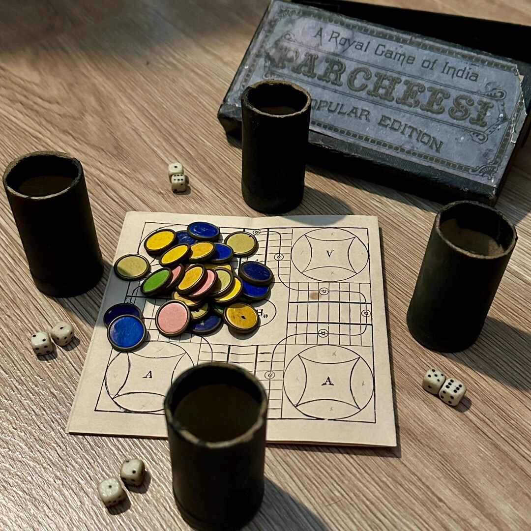RARE Antique WWI Travel Size Parcheesi Game Excellent Condition A Truly ...