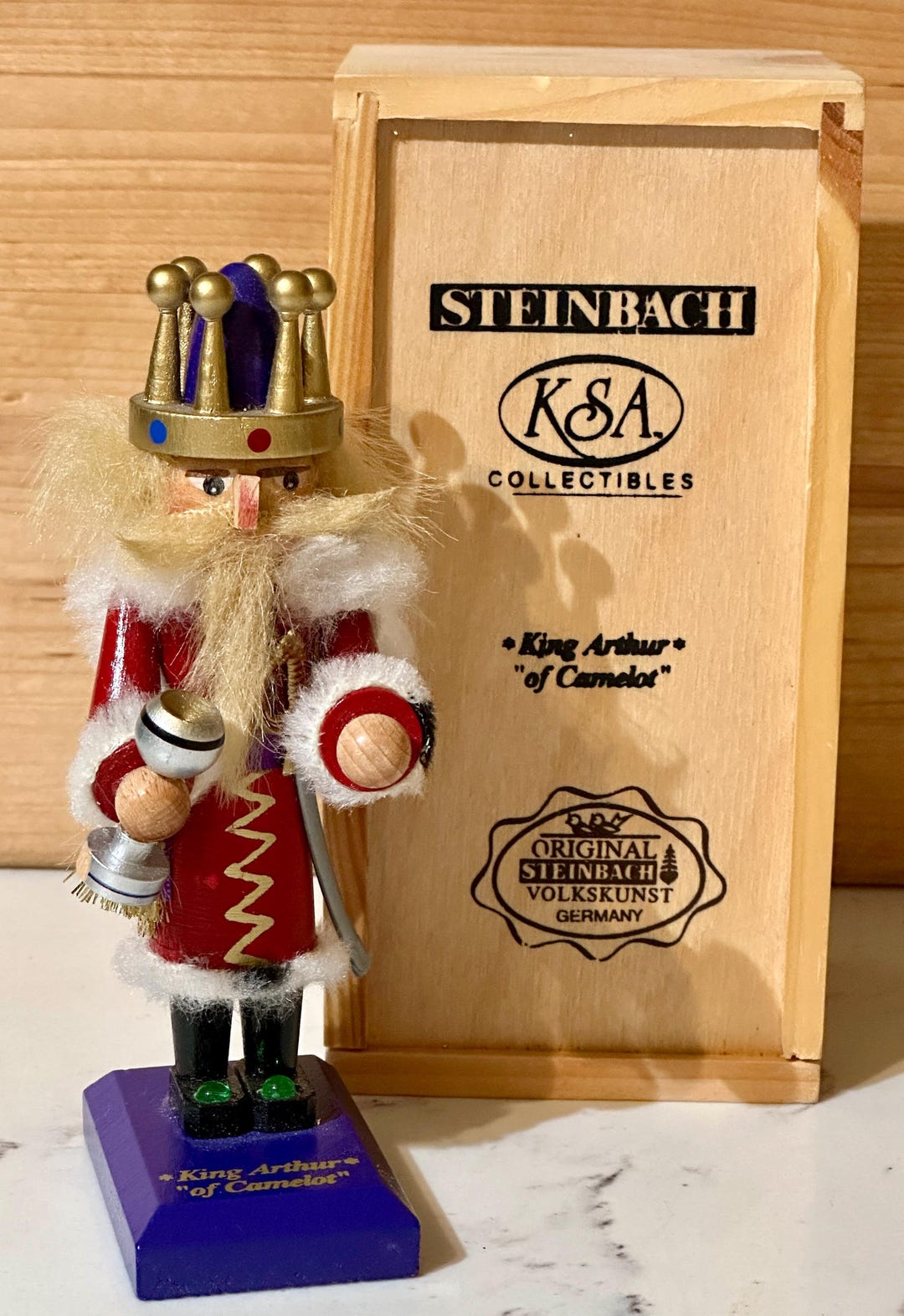 Vintage Steinbach Miniature Wood Nutcracker- King Arthur of Camelot - Numbered Handcrafted ...