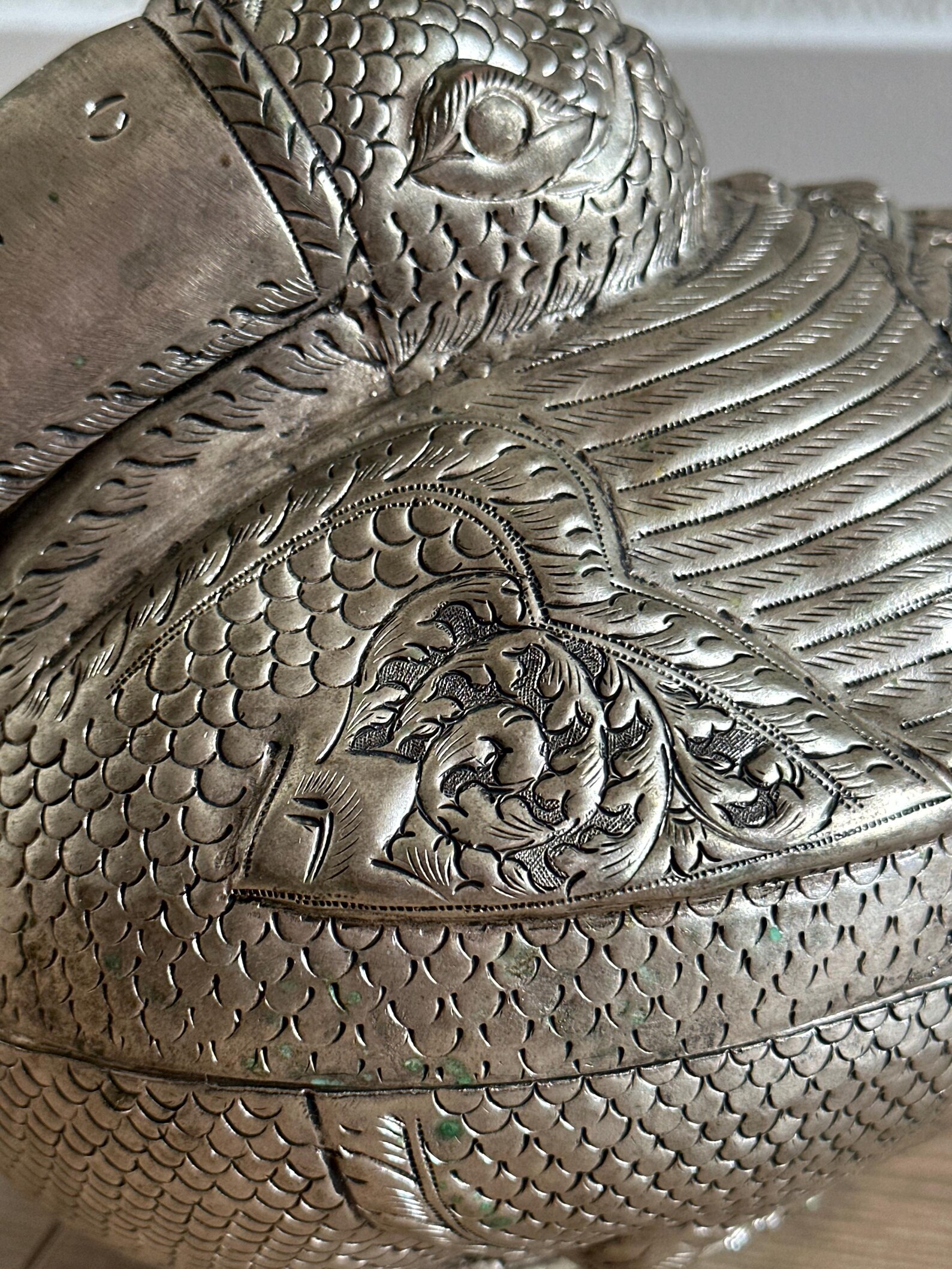 Vintage Hand Forged Sterling Silver Bird Ceremonial Wedding Trinket Box ...