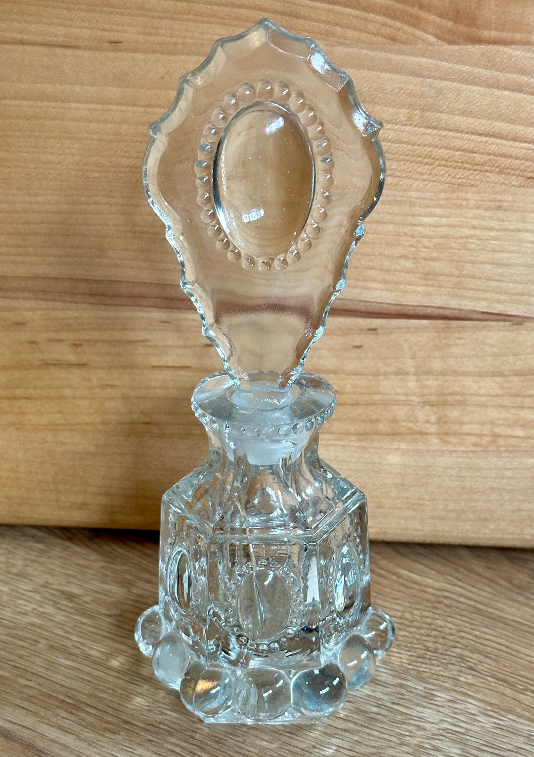 Vintage 1940's L E Smith Ornate Crystal Glass Perfume Bottle - Atomizer ...