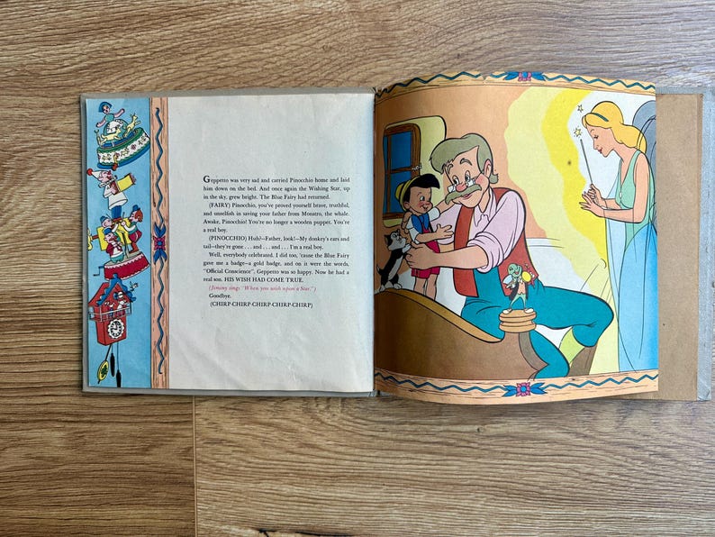 RARE Vintage Walt Disney's PINOCCHIO RCA Victor Book W/2 Records • 1949 ...
