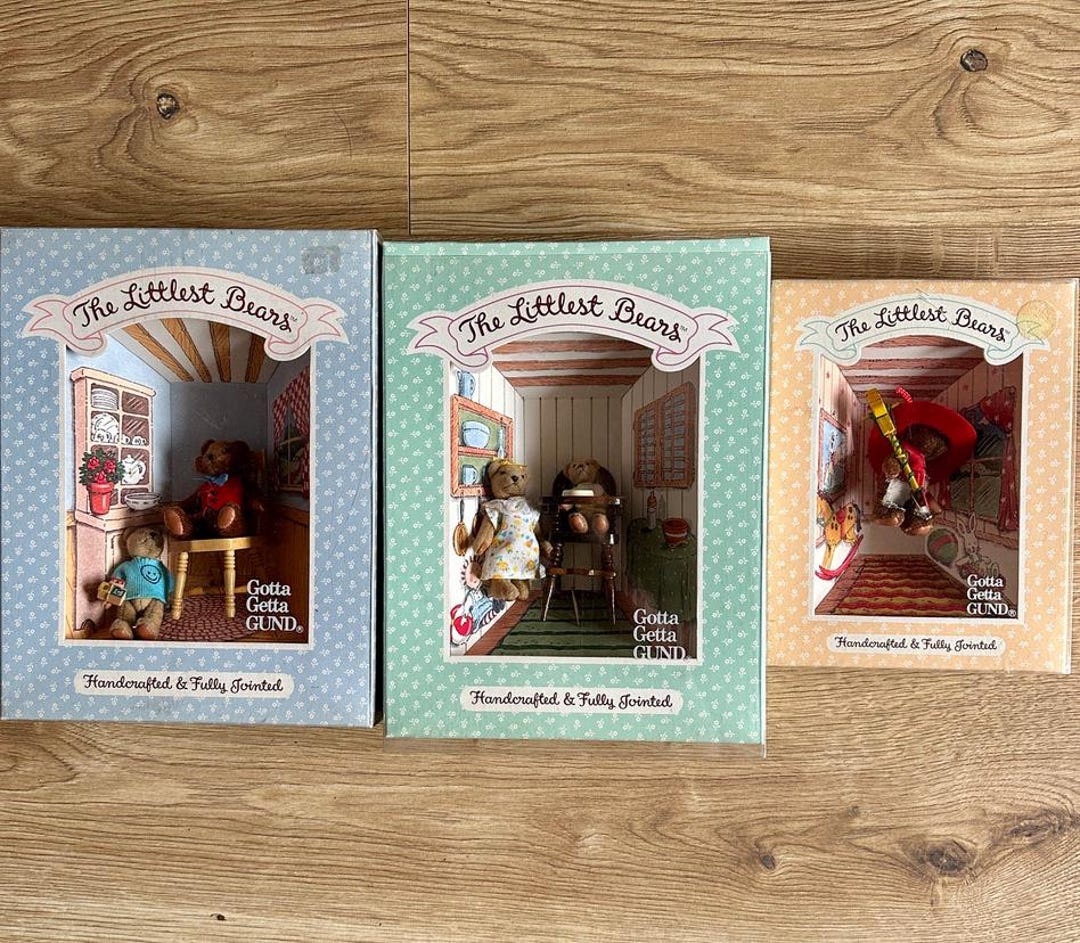 Vintage Miniature Gund Teddy Bear Vignette: 1994 "the Littlest Bear" - Etsy