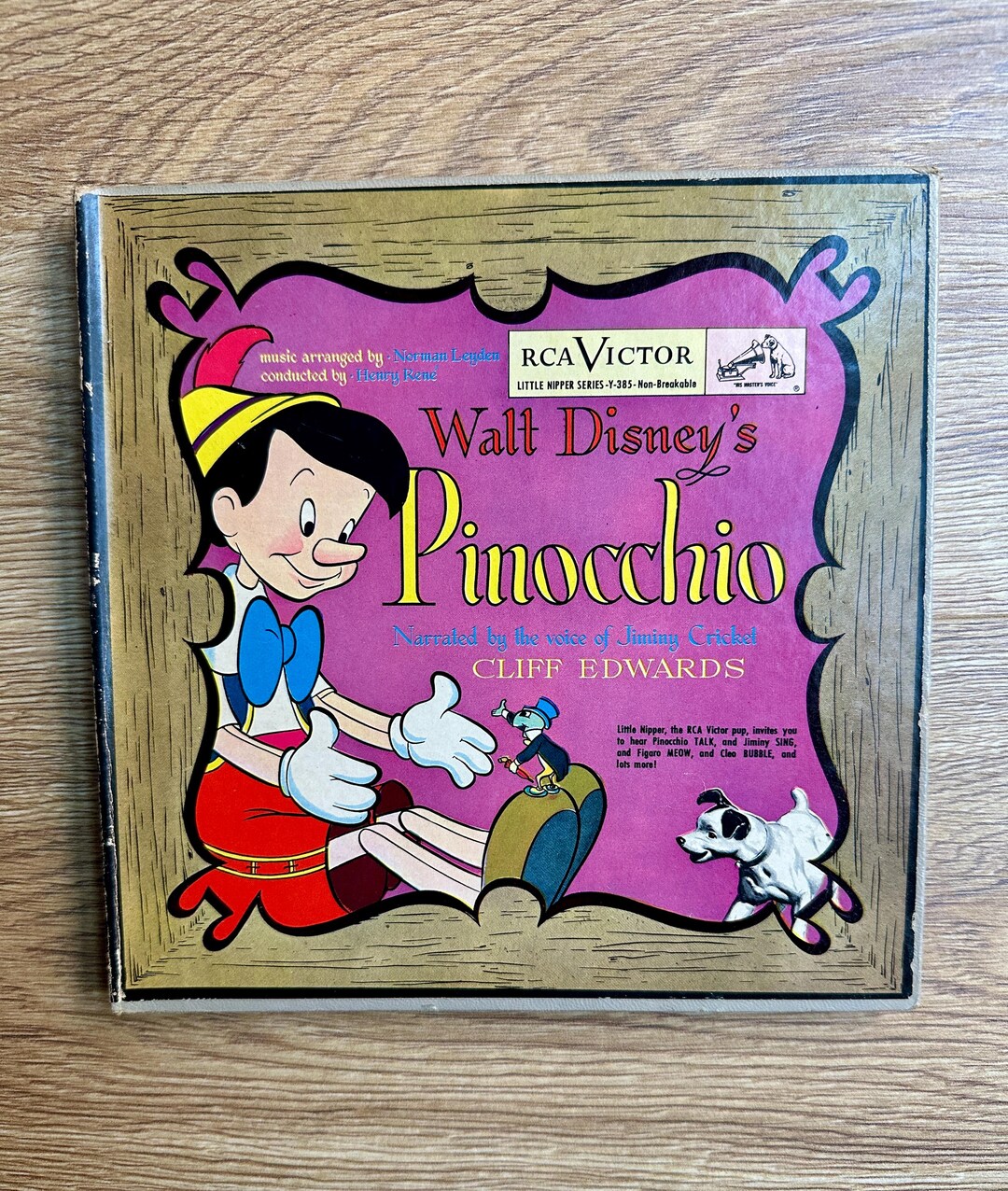 RARE Vintage Walt Disney's PINOCCHIO RCA Victor Book W/2 Records • 1949 ...