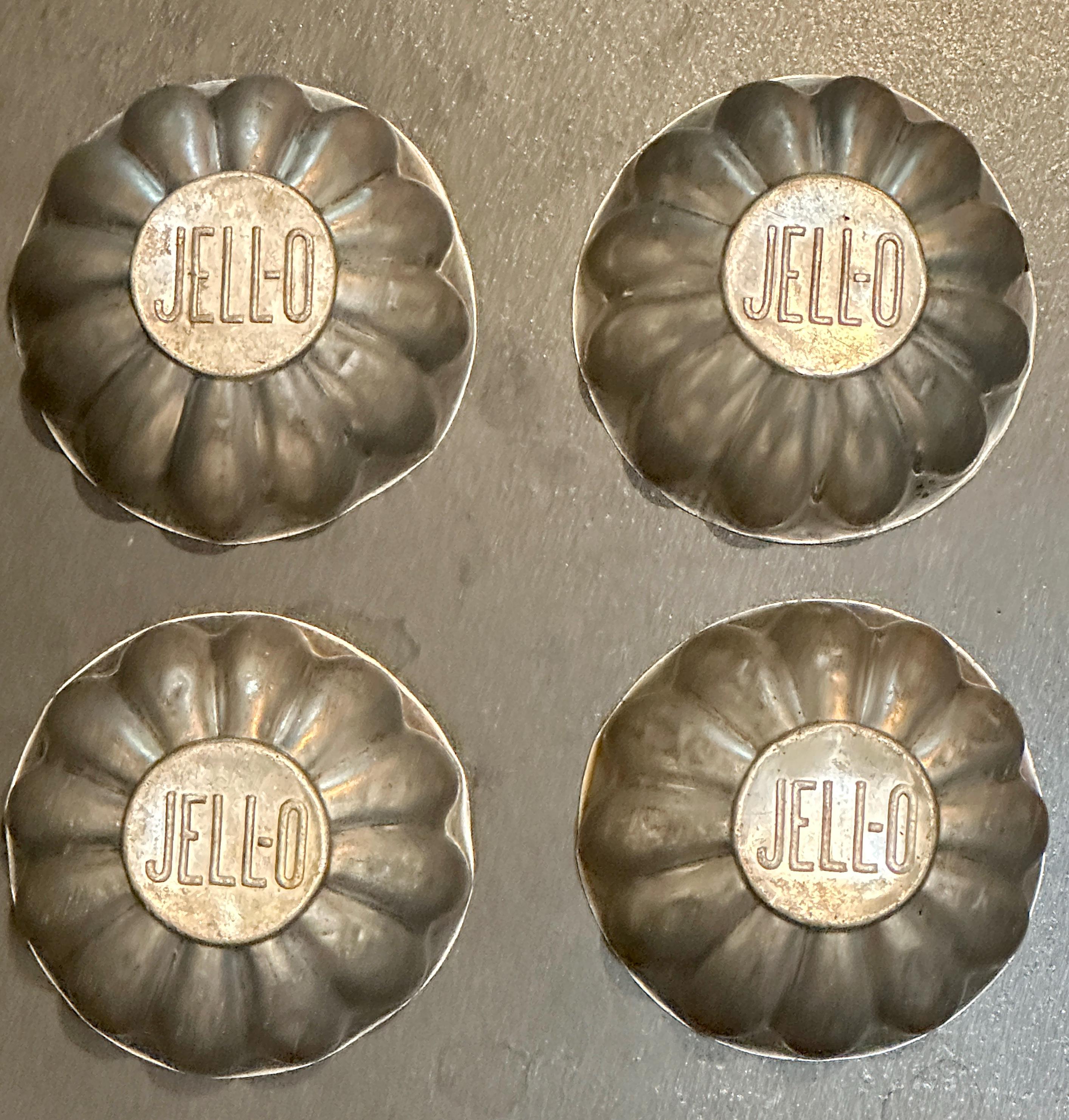 Vintage 1950s Aluminum "jell-o" Dessert Molds Cups Scalloped & Fluted ...