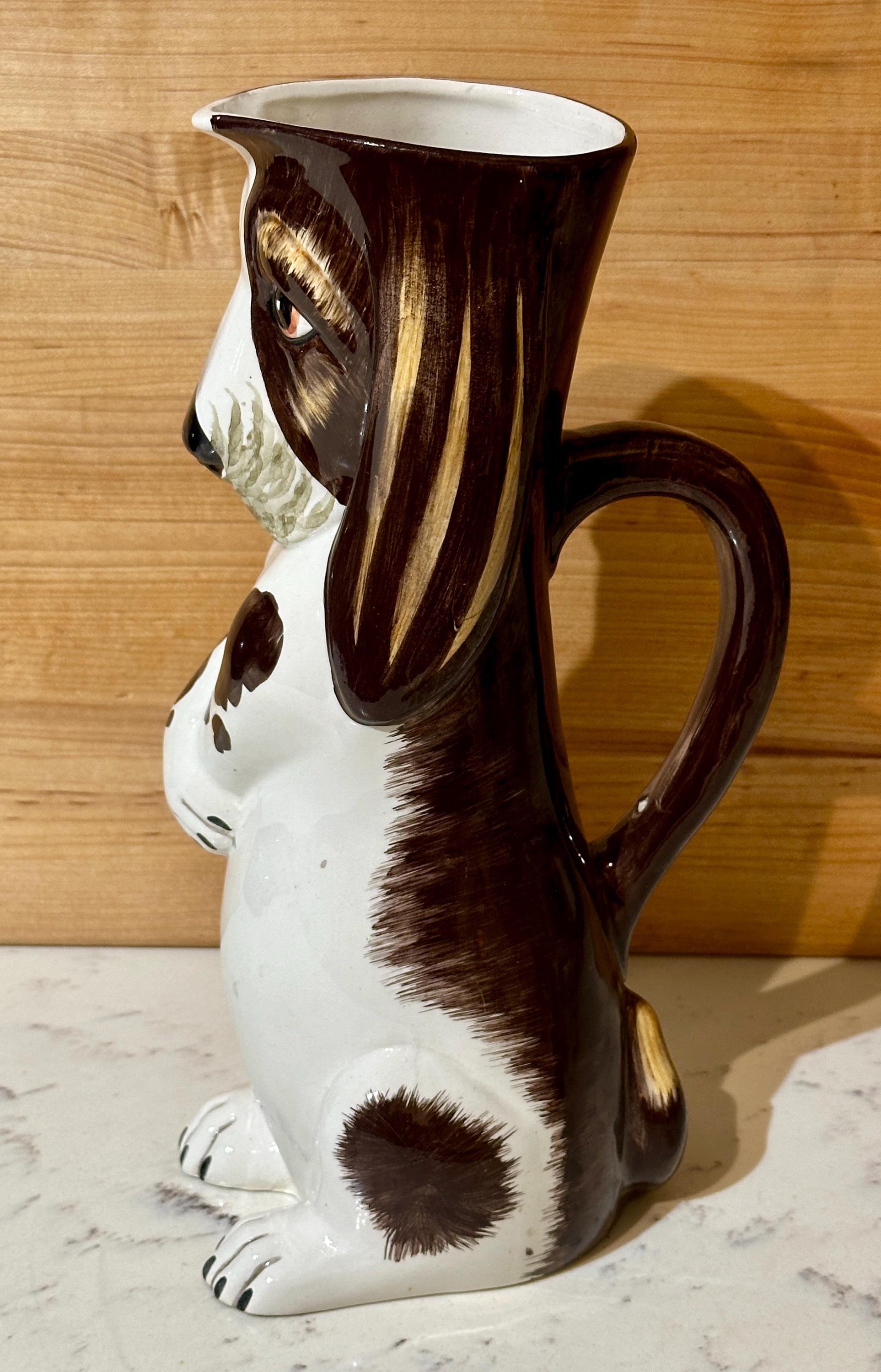 Vintage Basset Hound Porcelain Pitcher Vase - Made in Italy - Etsy