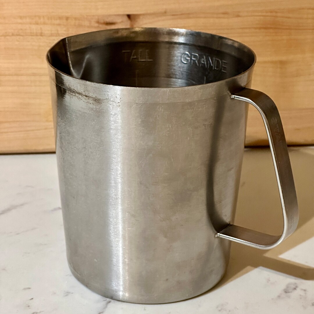 Vintage Starbucks Old Style LARGE Heavy Duty Stainless Steel Steaming ...